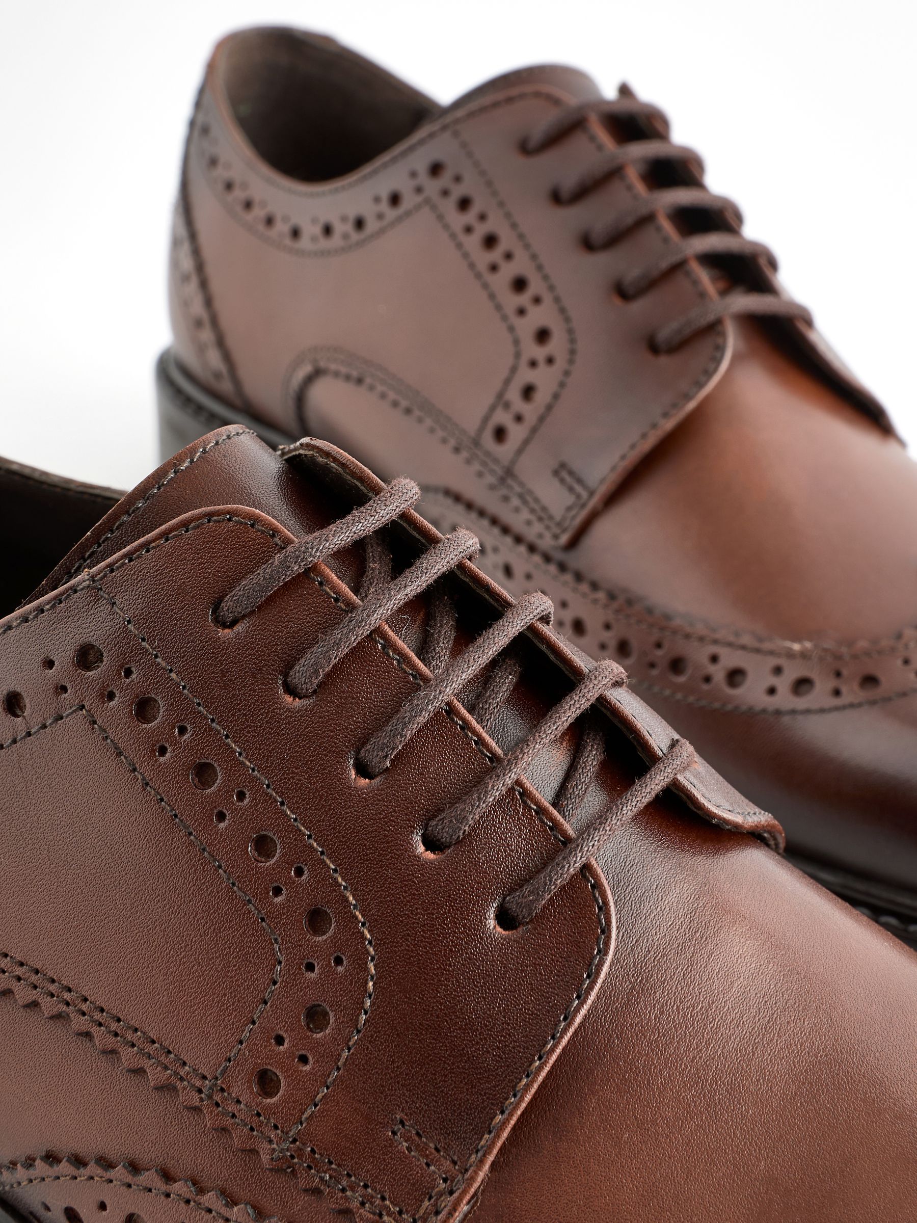Buy Brown Standard Fit Leather Derby Brogues from Next Australia