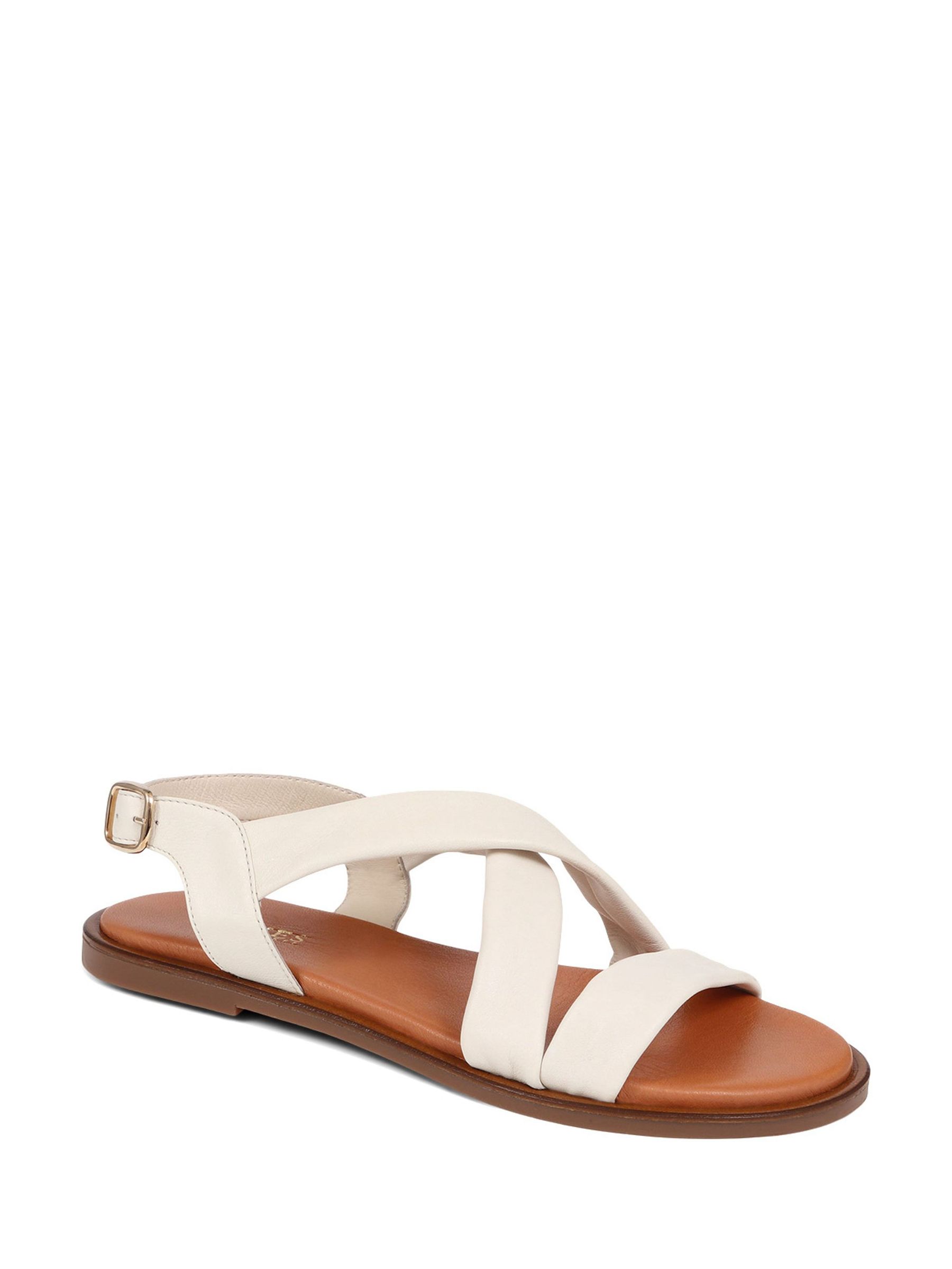 Buy Jones Bootmaker White Regular Fit Hali Leather Sandals from the ...