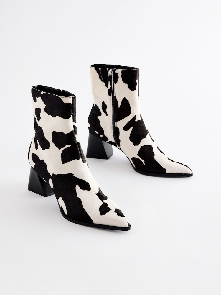 cow print combat boot