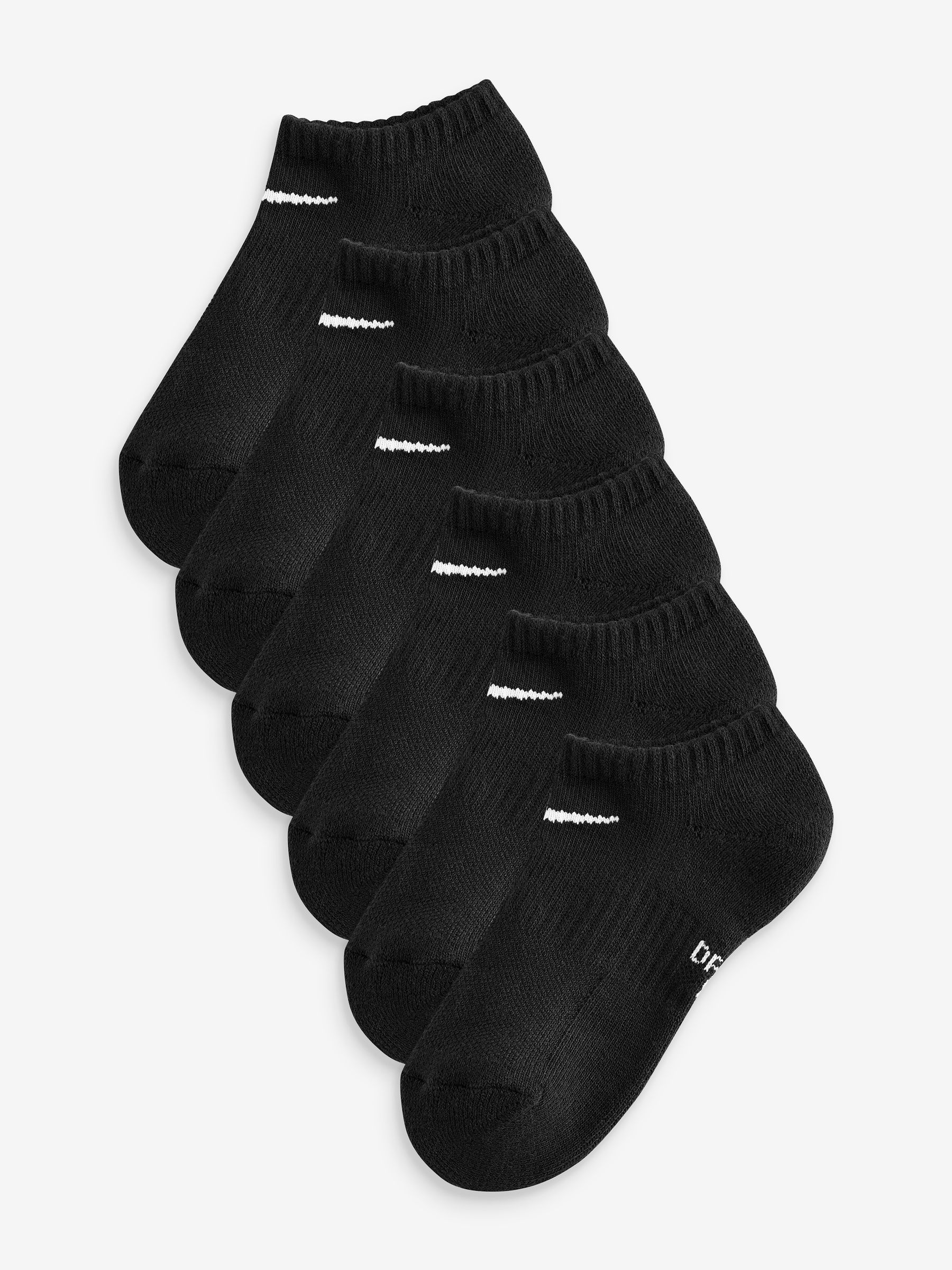 Buy Nike Black Little Kids DriFit Performance Trainer Socks 6 Pack from ...