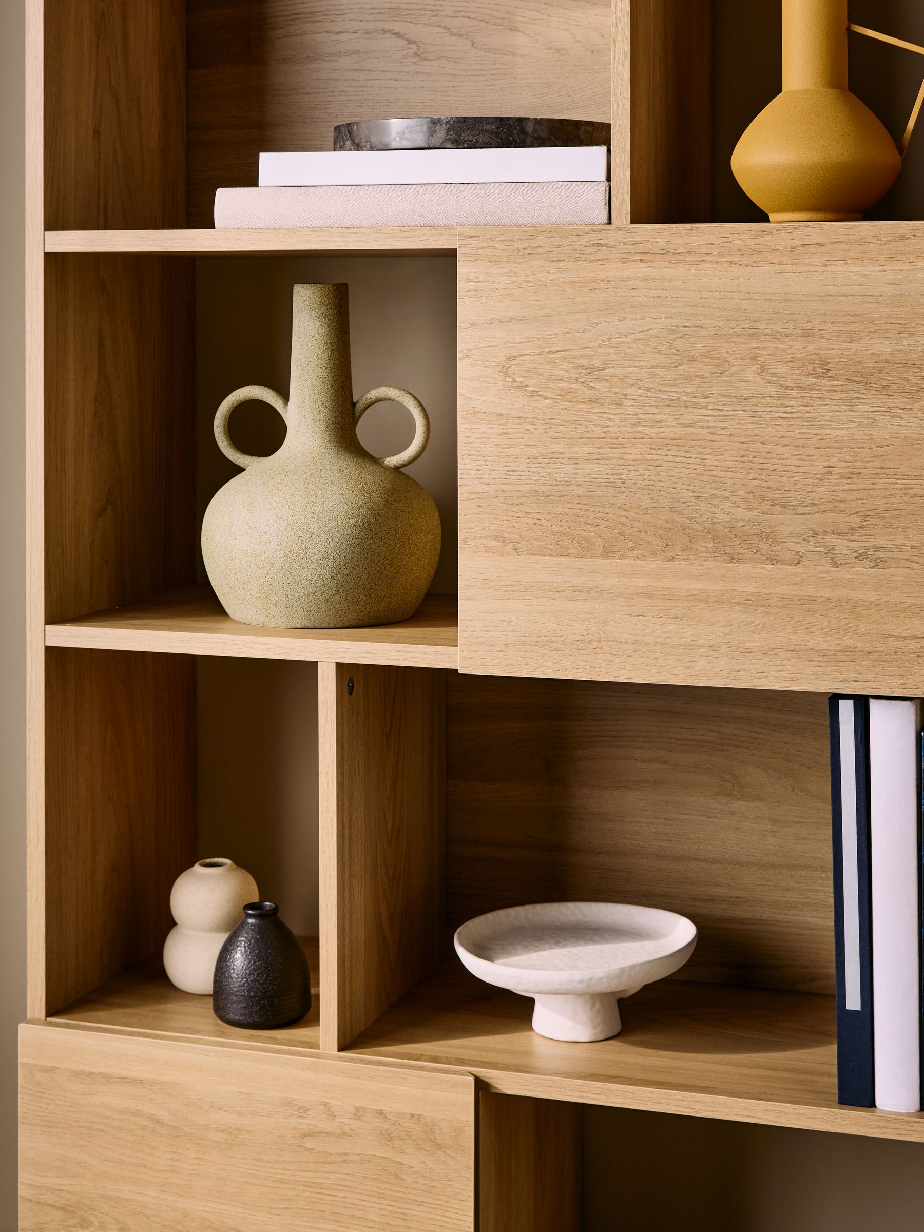 Buy MADE.COM Oak Effect Blaze Narrow Shelving Unit from the Next UK ...