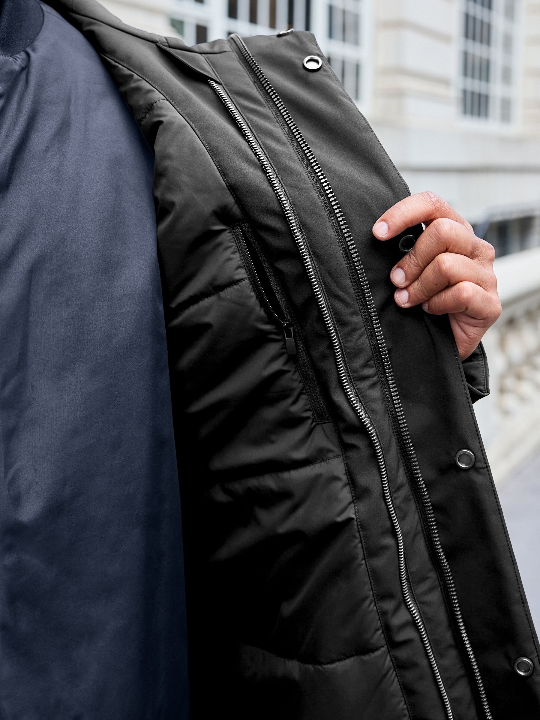 Buy Black Waterproof Padded 3 in 1 Signature Hooded Coat from the Next ...
