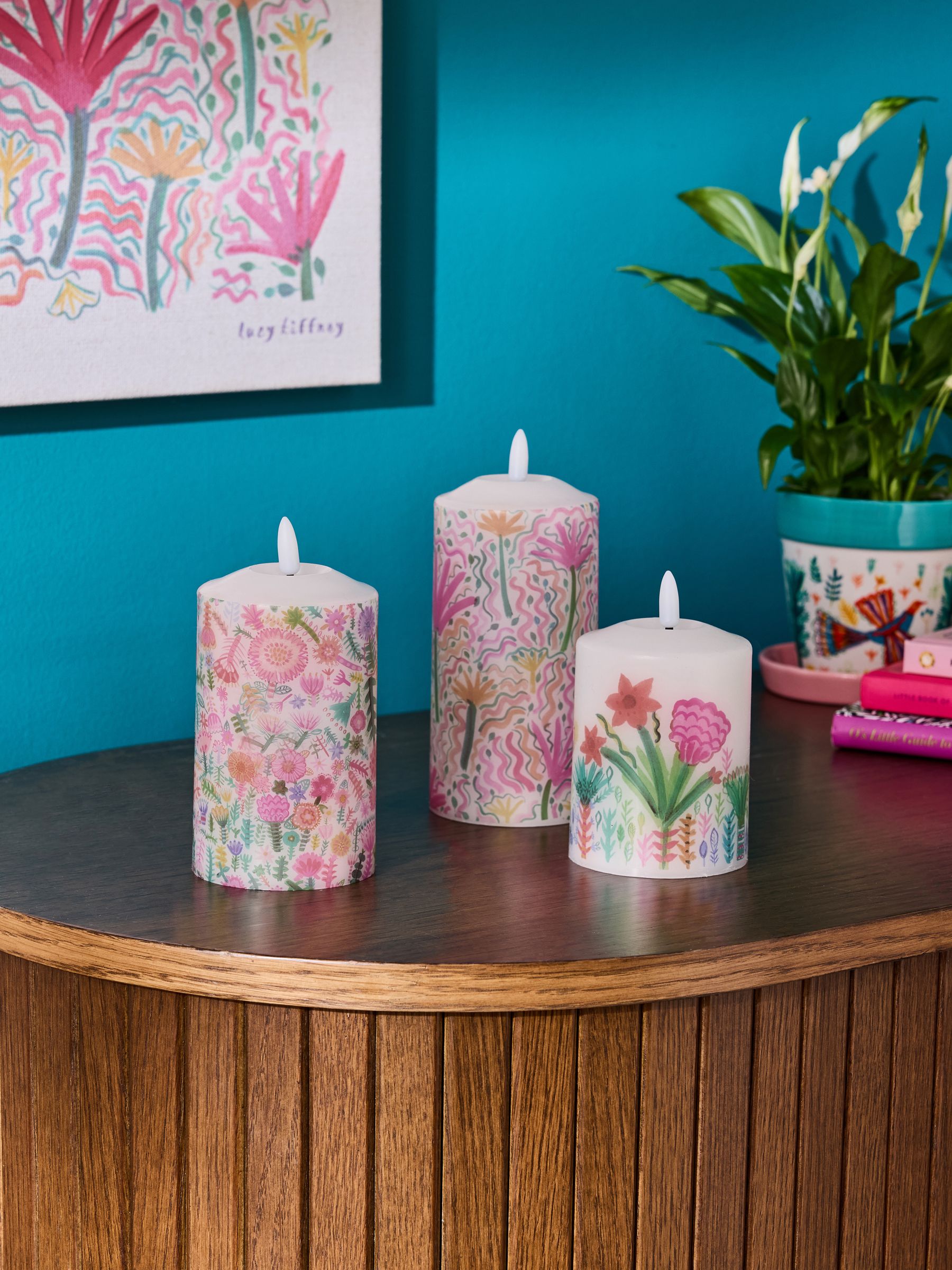 Buy Lucy Tiffney Pink LED Candles from the Next UK online shop