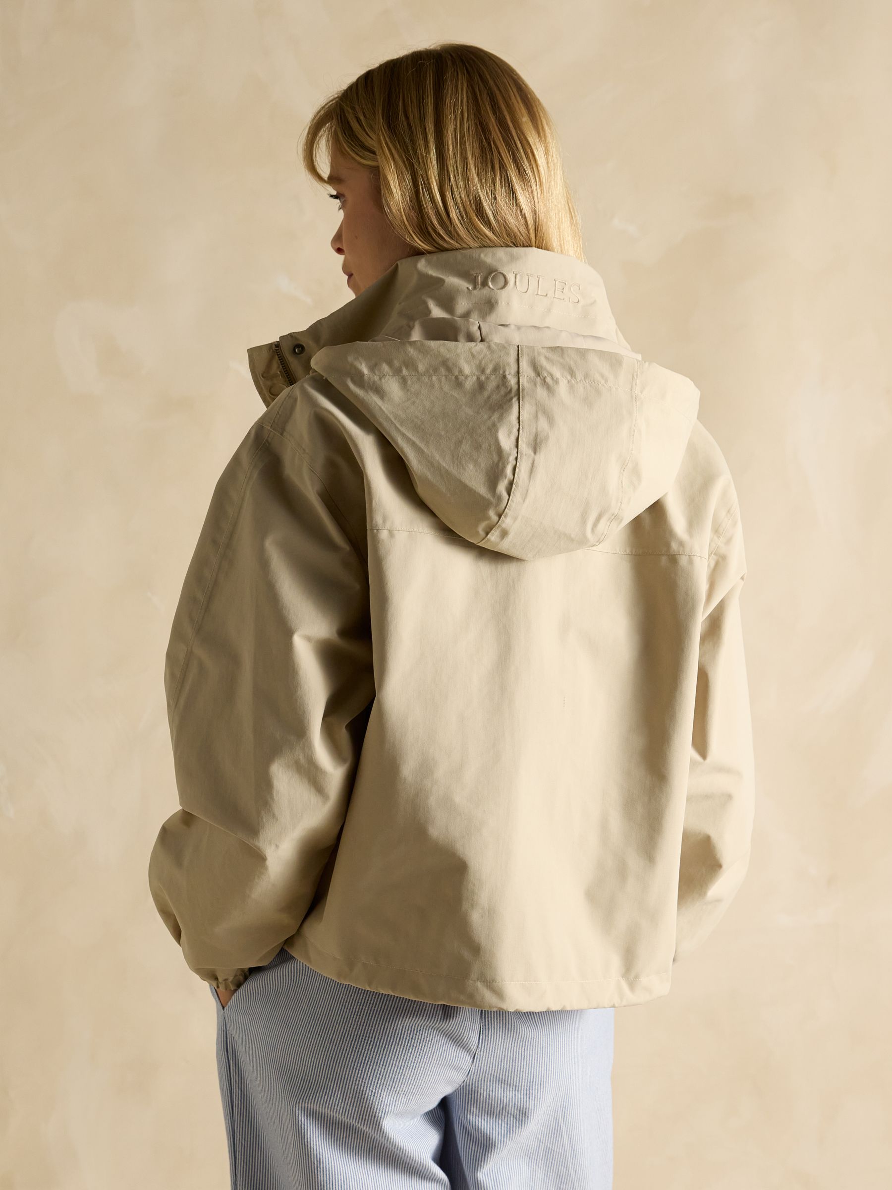 Buy Joules Hove Stone Waterproof Windbreaker With Packable Hood from ...