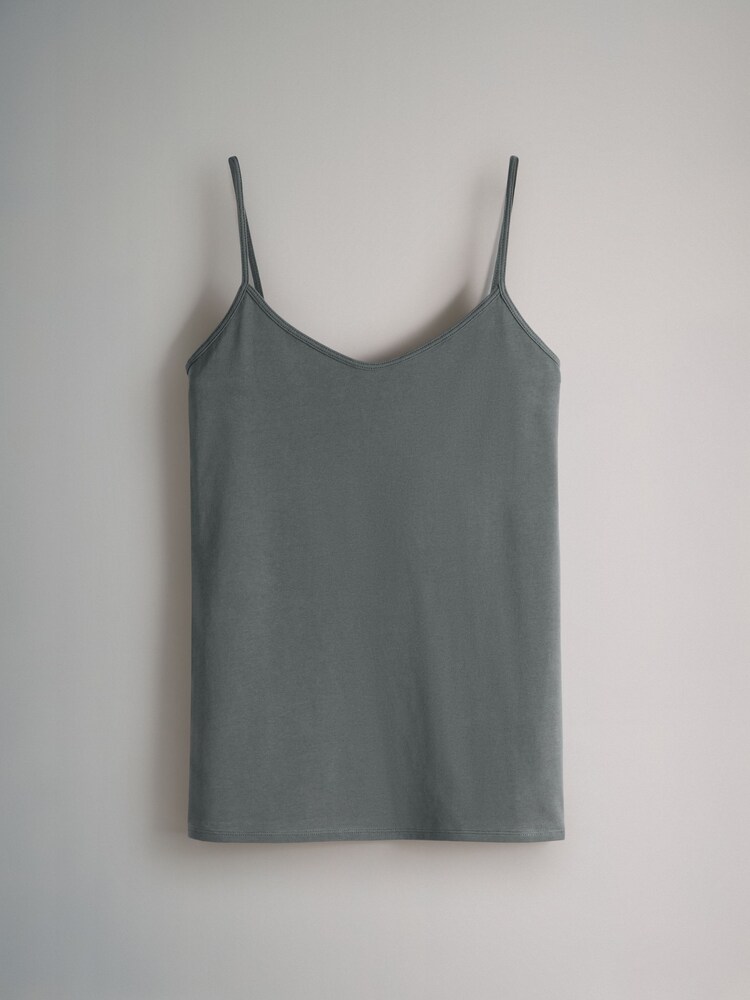 Buy The Set 7 Pack Thin Strap Vest Tops Black/Light Grey/Pink/Cream ...