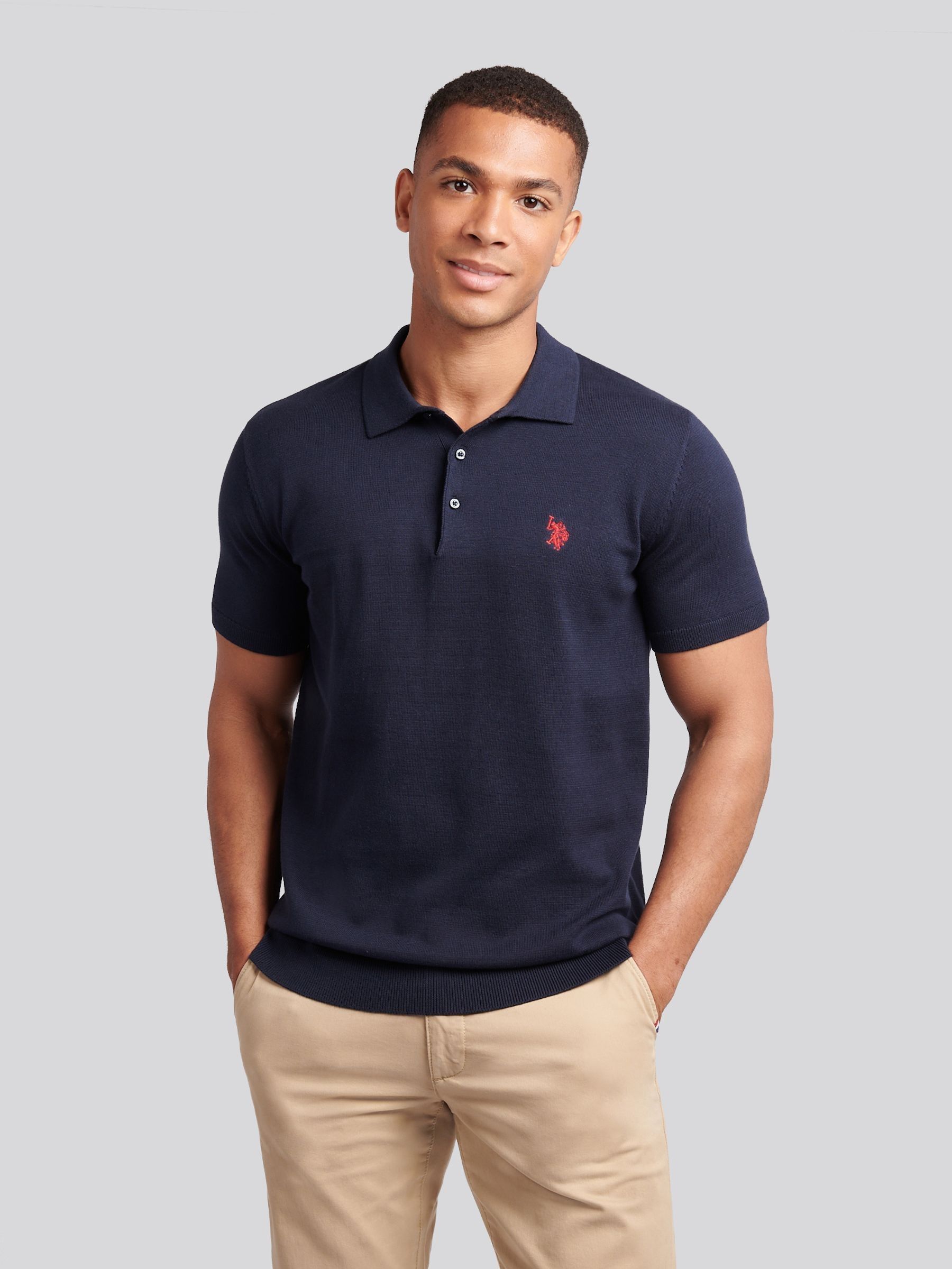 Buy U.S. Polo Assn. Navy Blue Mens Combed Cotton Polo Shirt from the ...