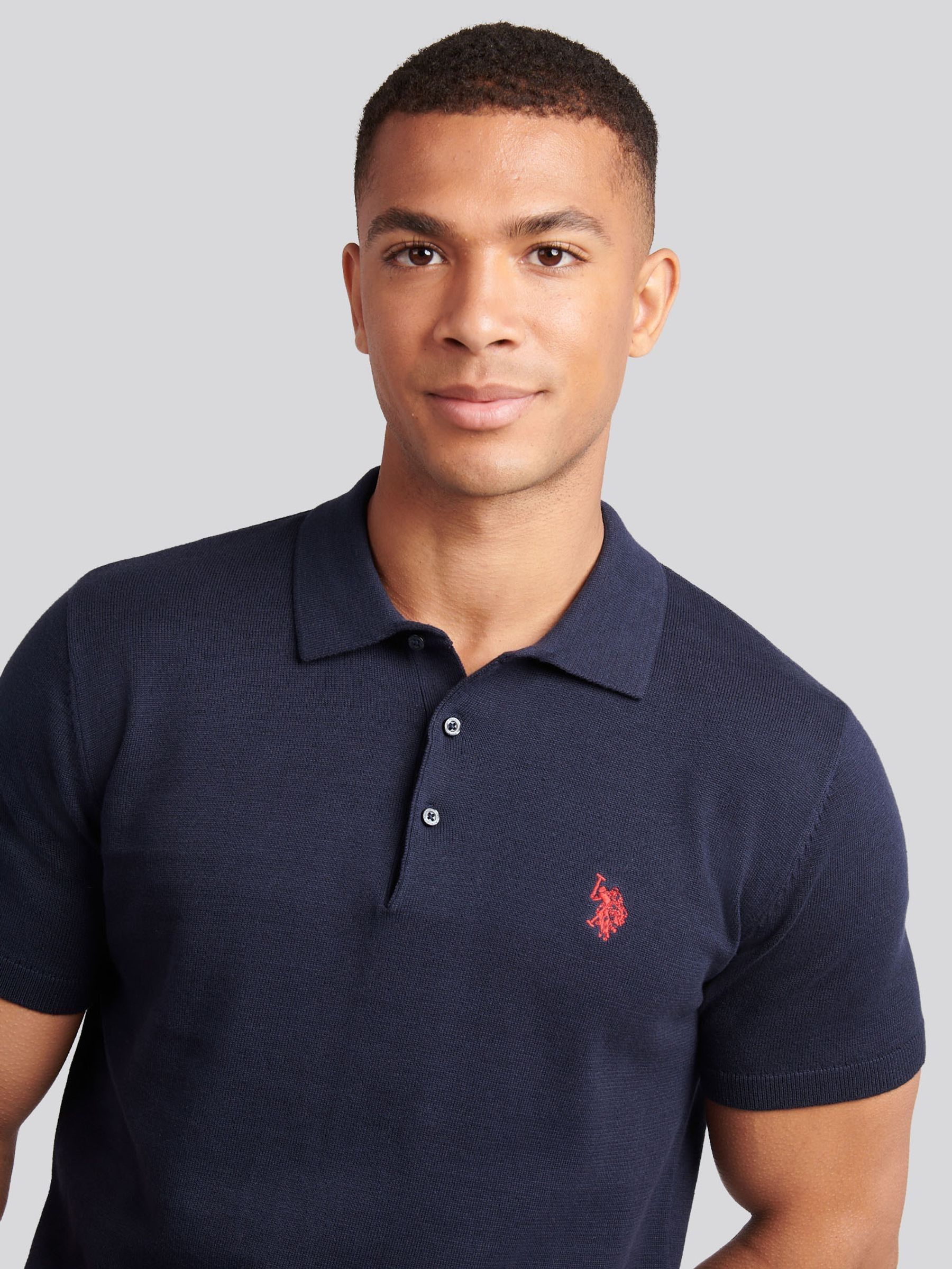 Buy U.S. Polo Assn. Navy Blue Mens Combed Cotton Polo Shirt from the ...