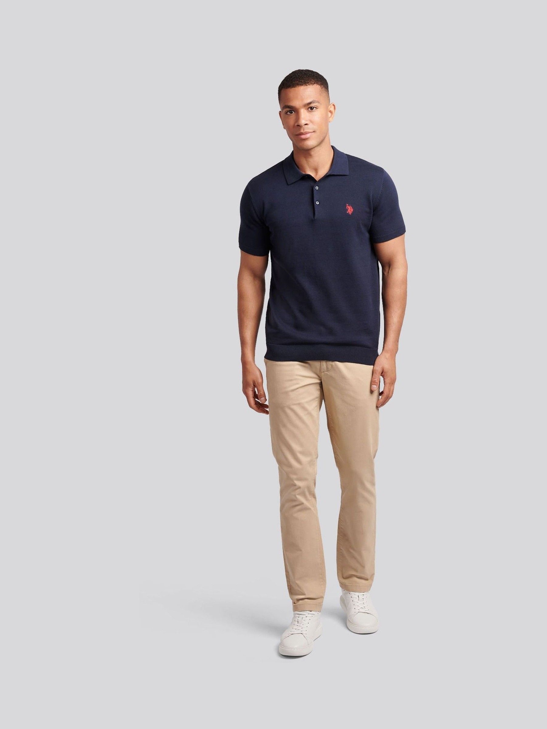 Buy U.S. Polo Assn. Navy Blue Mens Combed Cotton Polo Shirt from Next ...