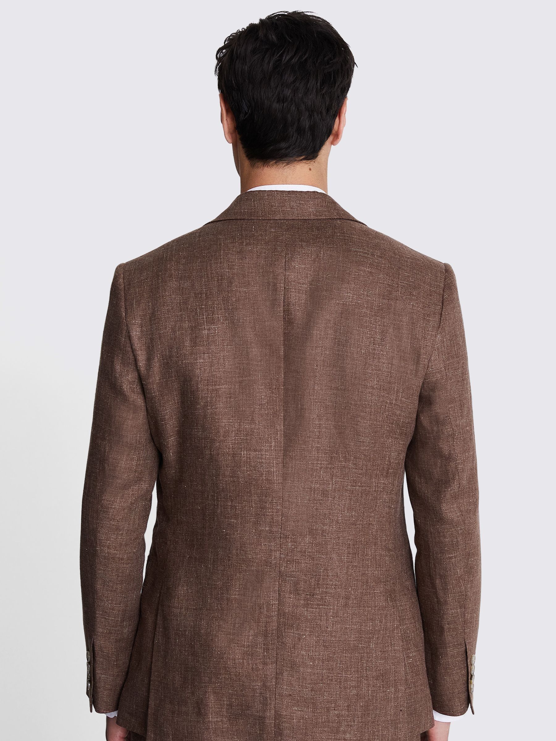 Buy MOSS Brown Tailored Fit Copper Linen Jacket from Next Ireland