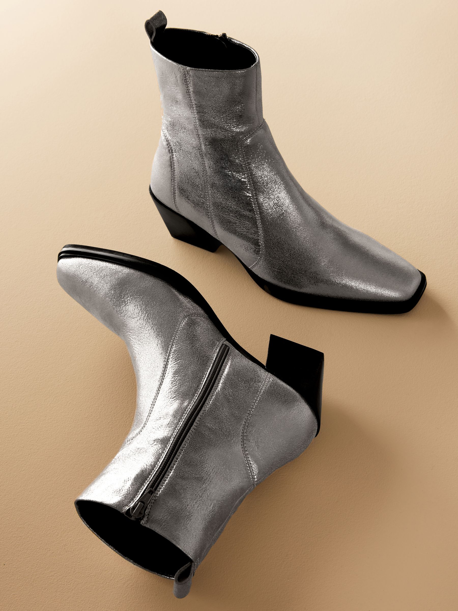 Buy Metallic Forever Comfort® Cowboy Leather Ankle Boots from the Next ...