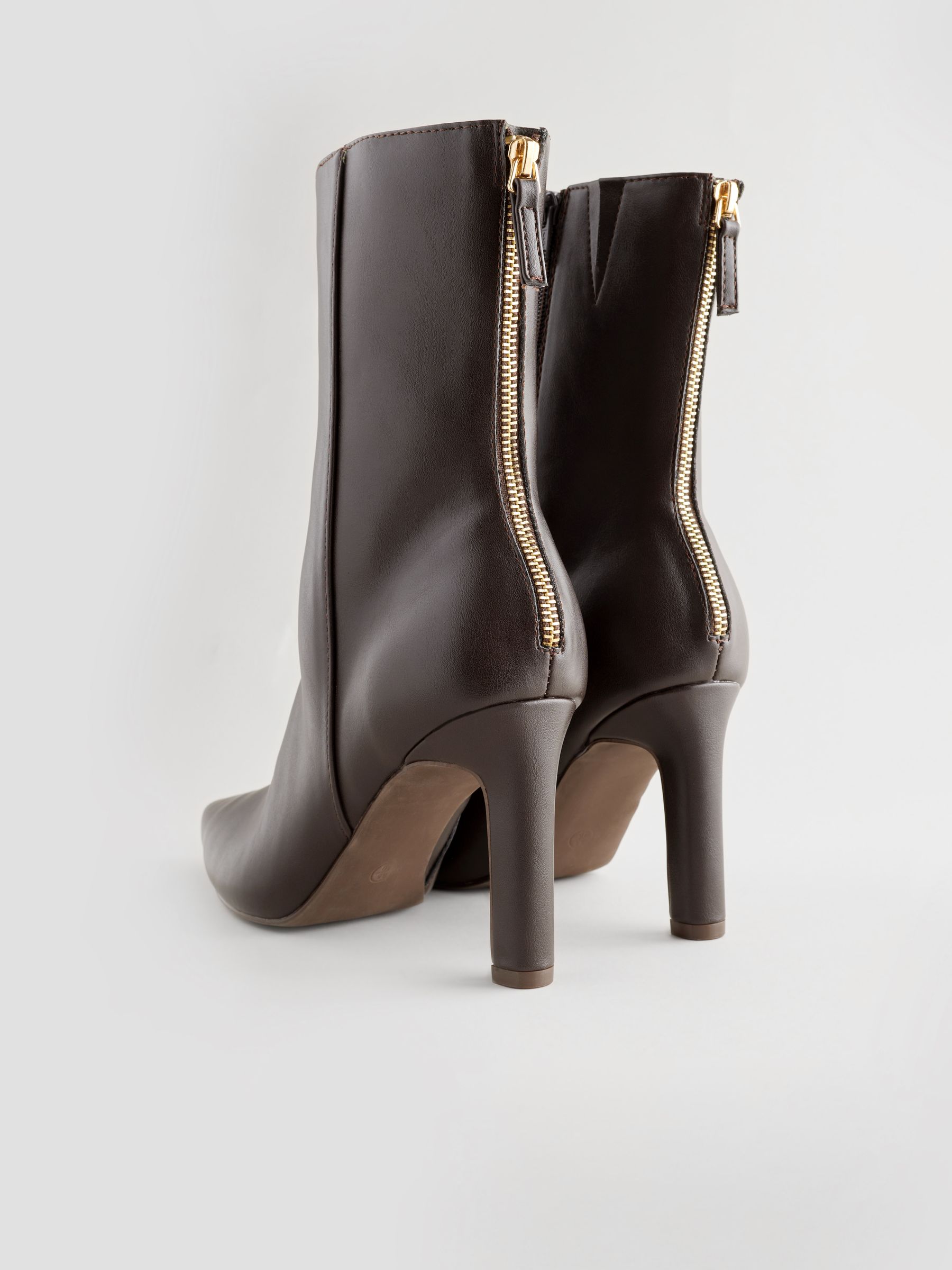 Buy Chocolate Brown Standard/Wide Fit Forever Comfort® Faux Zip Ankle ...