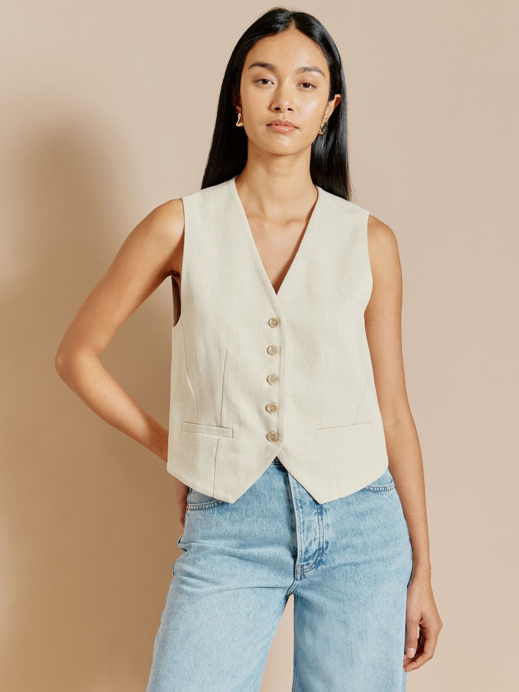 Buy Albaray Natural Linen Twill Waistcoat from the Next UK online shop