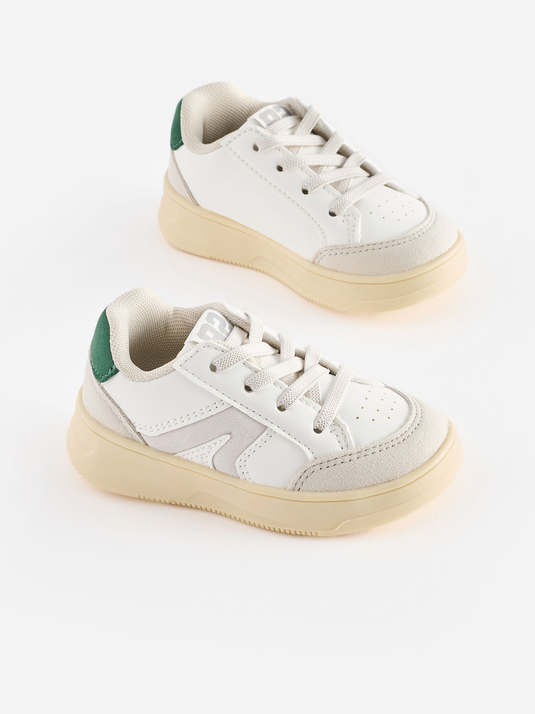 Buy Off White Wide Fit (G) Elastic Lace Trainers from Next USA