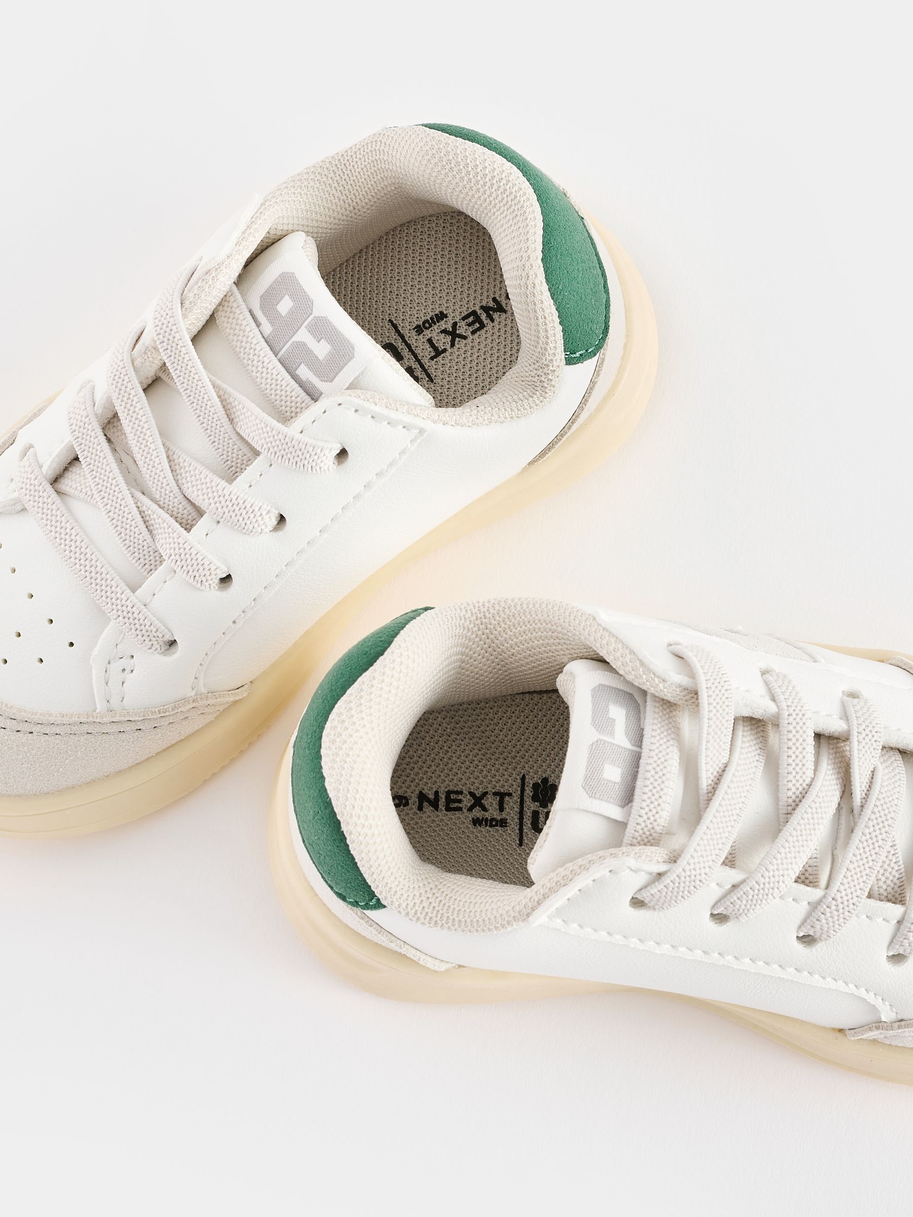 Buy Off White Wide Fit (G) Elastic Lace Trainers from Next USA
