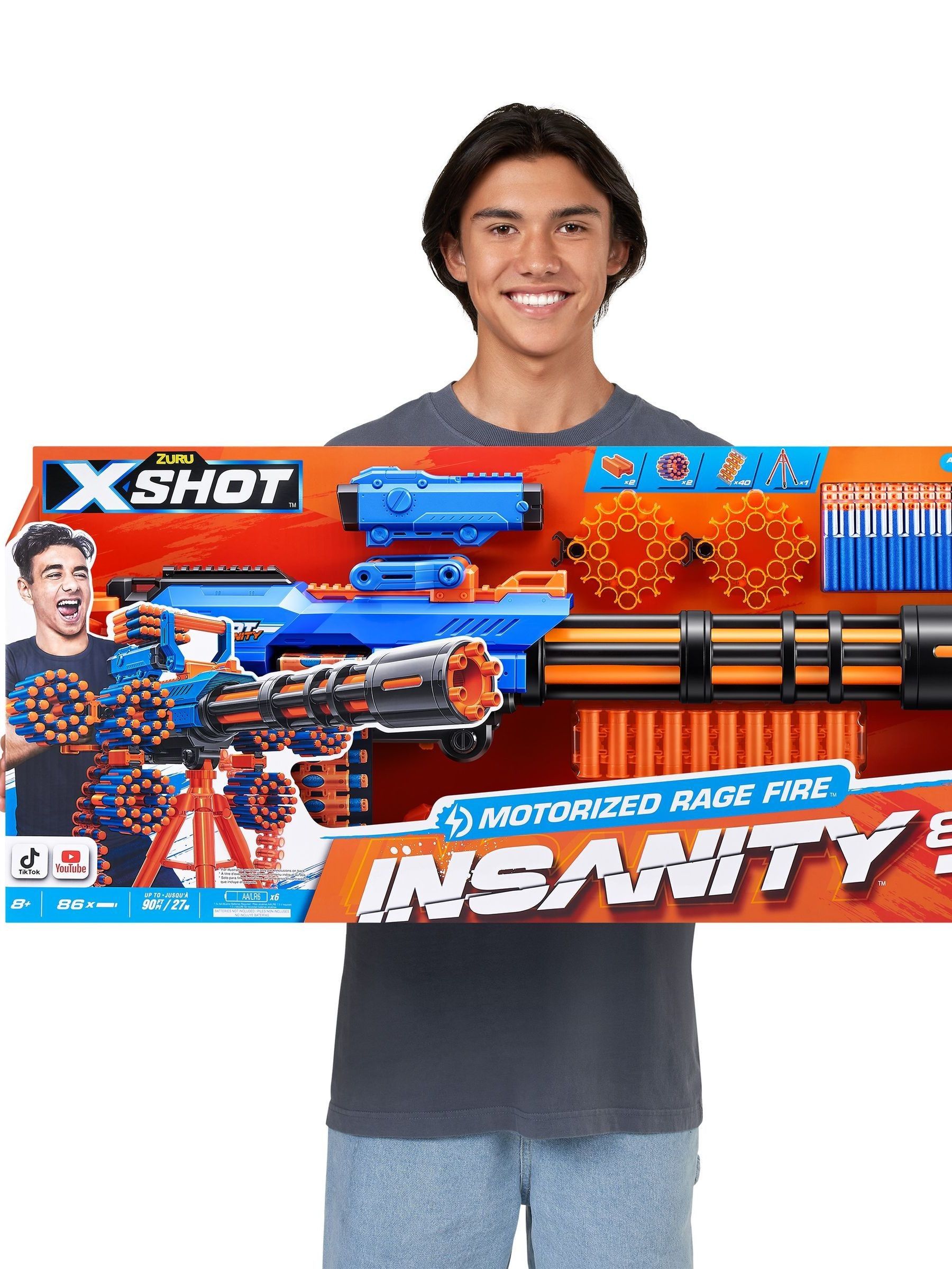 Buy Zuru X-Shot Insanity Motorized Rage Fire Toy Gatling Gun from the ...