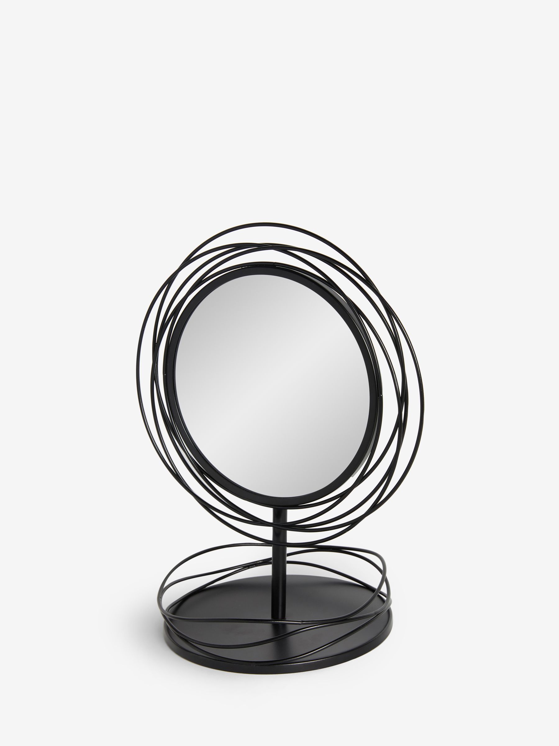 Buy Black Contemporary Wire Round Dressing Table Vanity Mirror from the ...