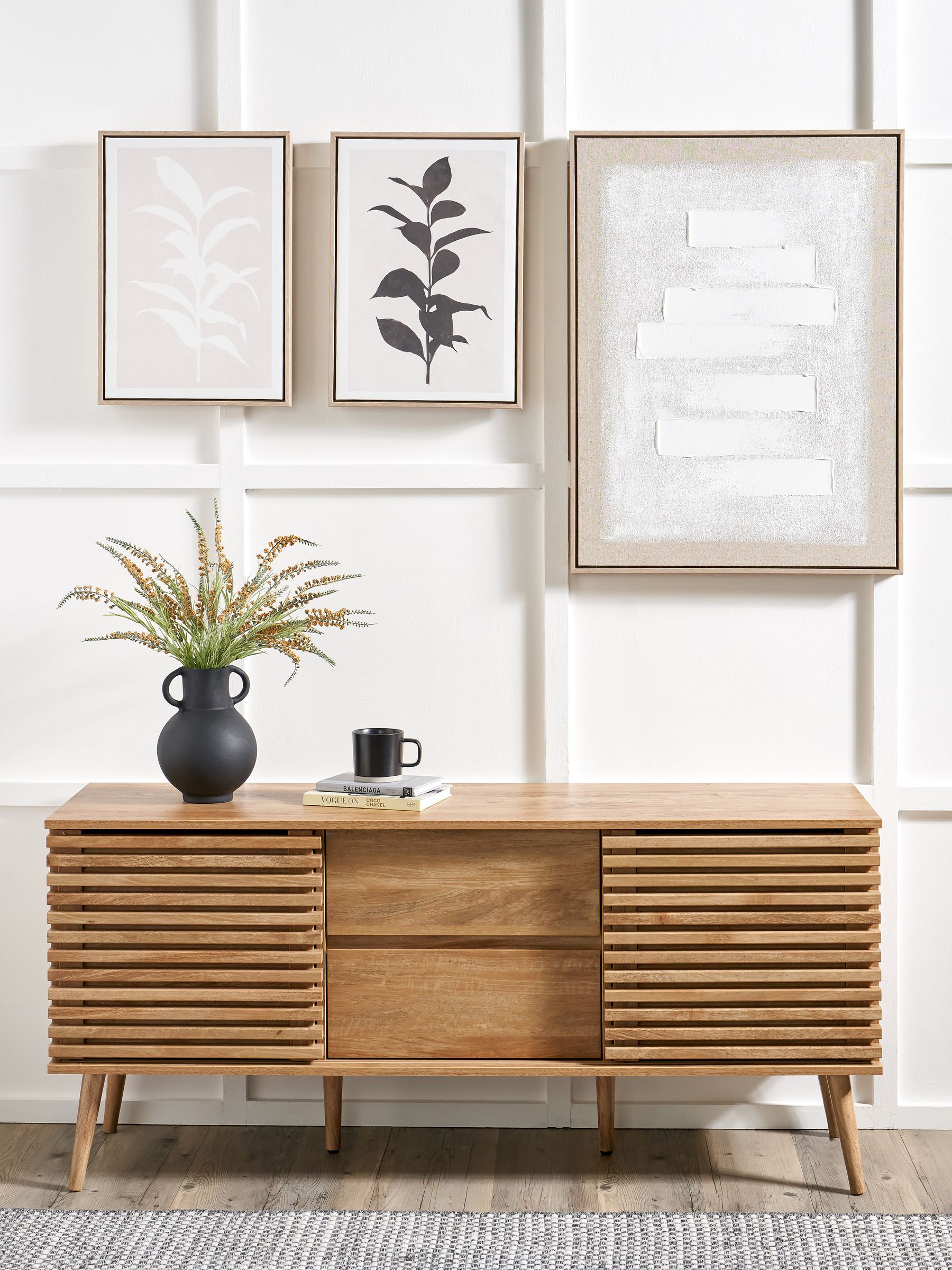 Buy Pacific Natural Larvik Wood 2 Door 2 Drawer Sideboard from the Next ...