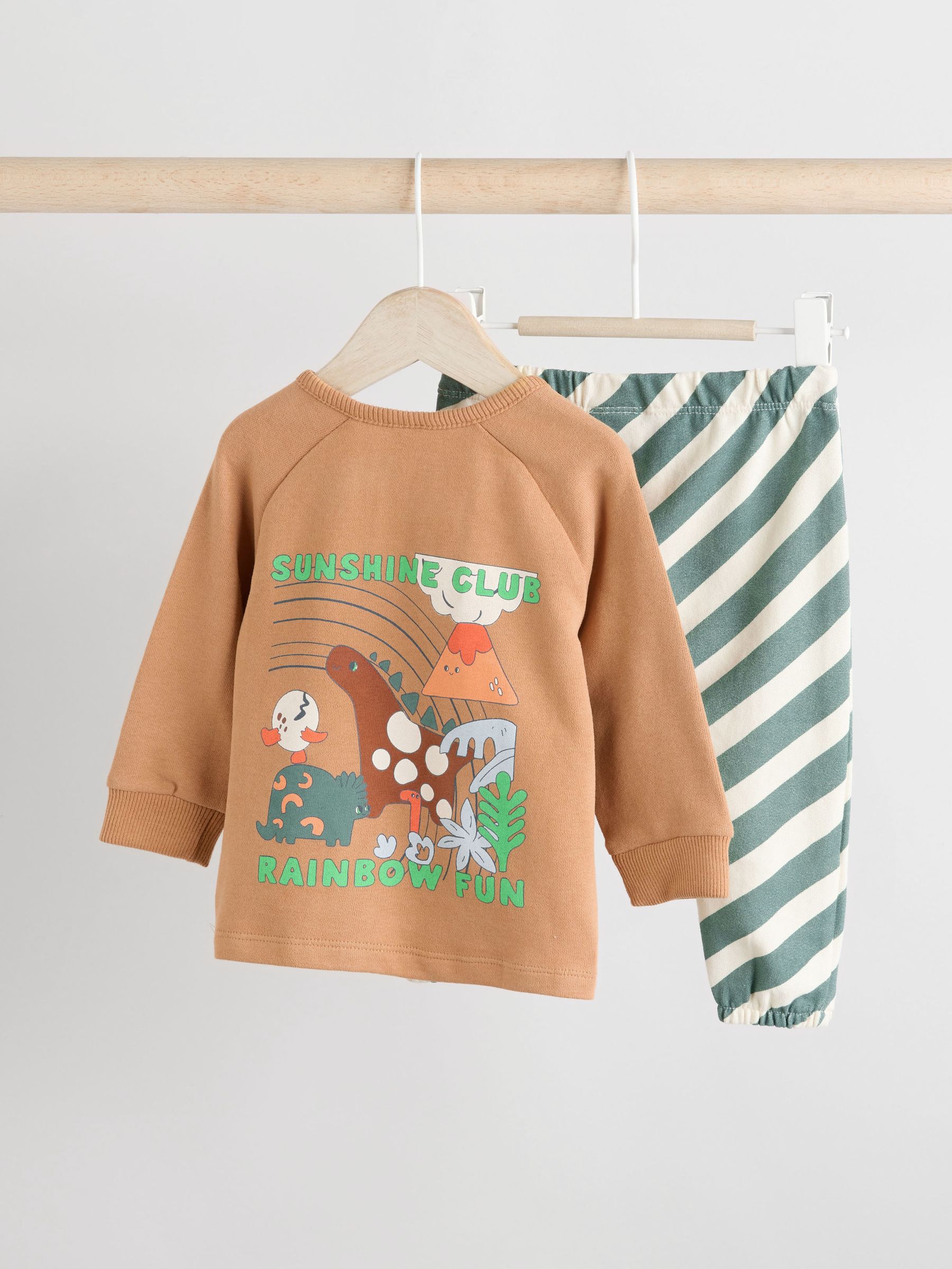 Buy Rust/Green Dino Baby Top And Leggings Set from Next Hong Kong