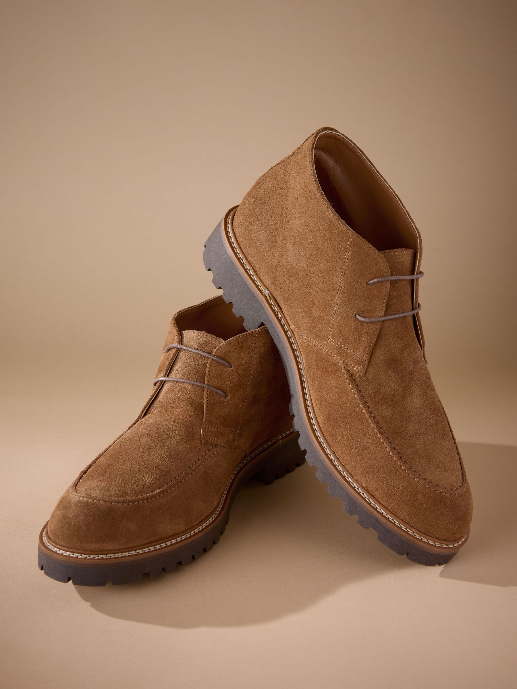 Buy Tan Brown Signature Suede Apron Boots from Next United Arab Emirates