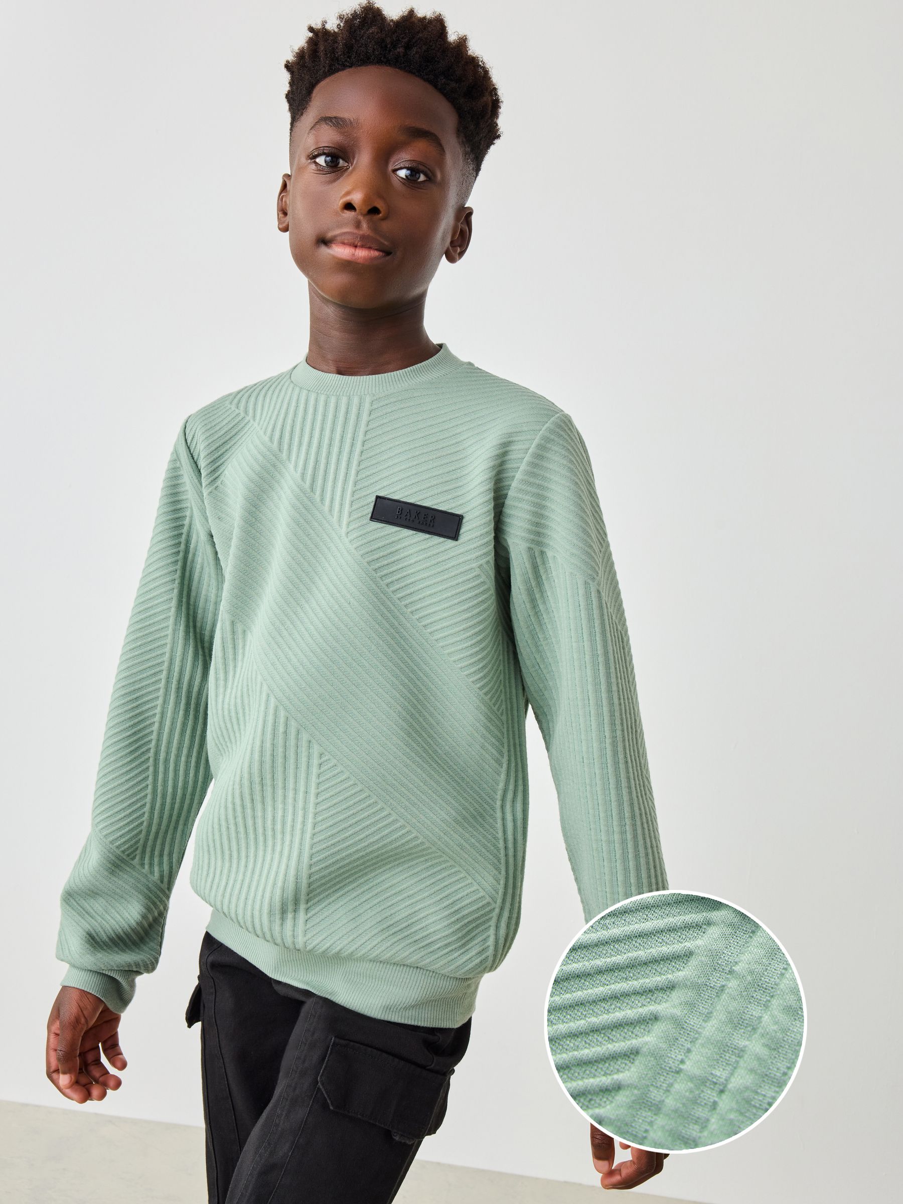 Buy Baker by Ted Baker Green Textured Sweatshirt from the Next UK ...