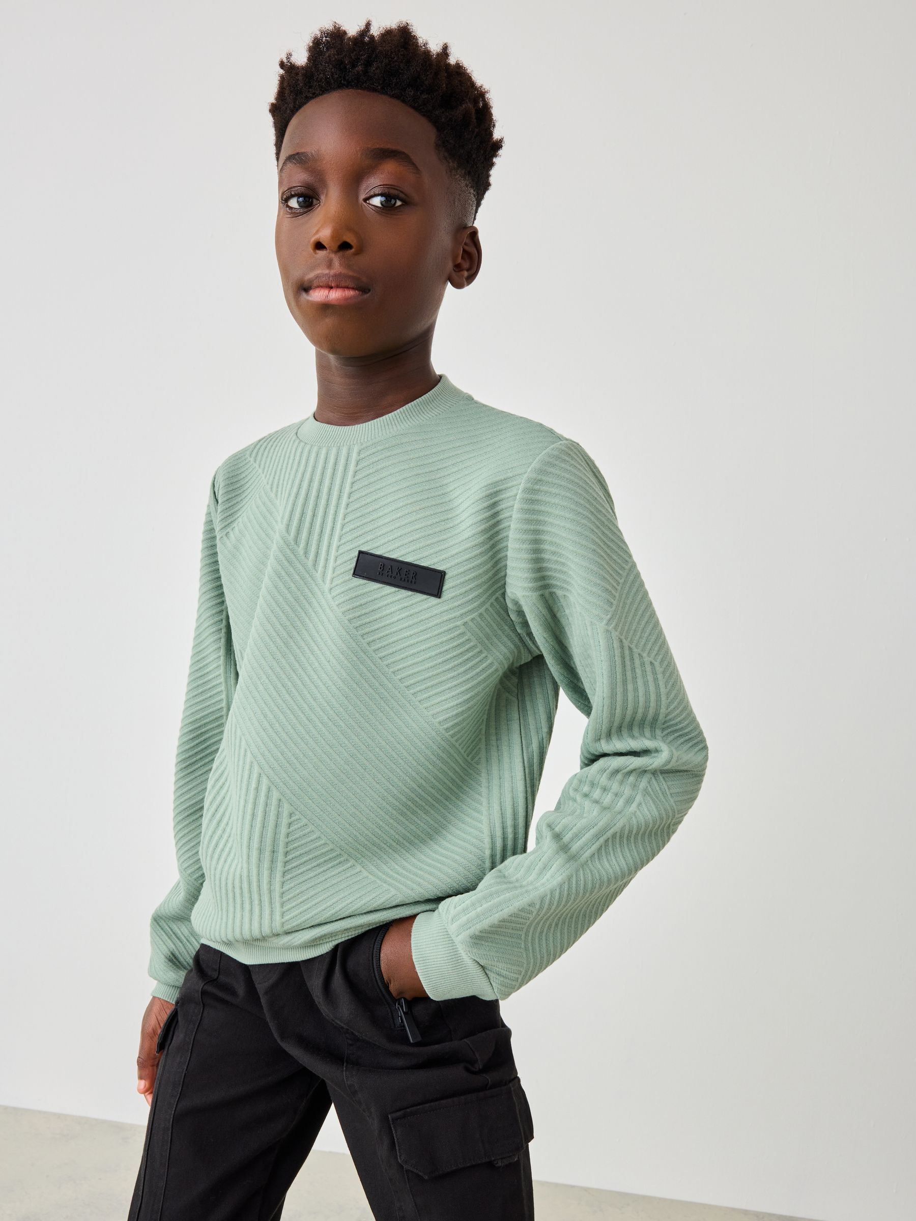 Buy Baker by Ted Baker Green Textured Sweatshirt from the Next UK ...