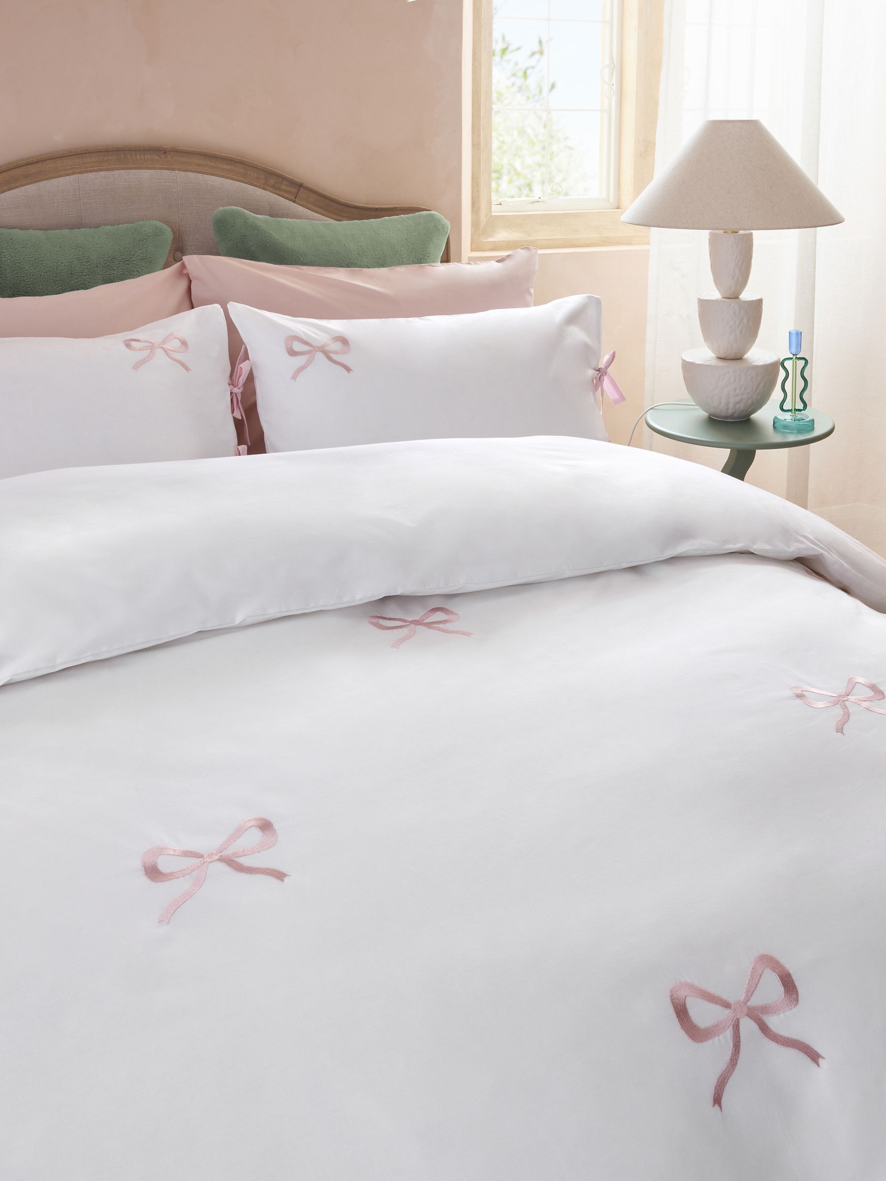 Buy White Pink Bow Embroidered Duvet Cover And Pillowcase Set From Next Buy White Pink Bow Embroidered Duvet Cover And Pillowcase Set From Next