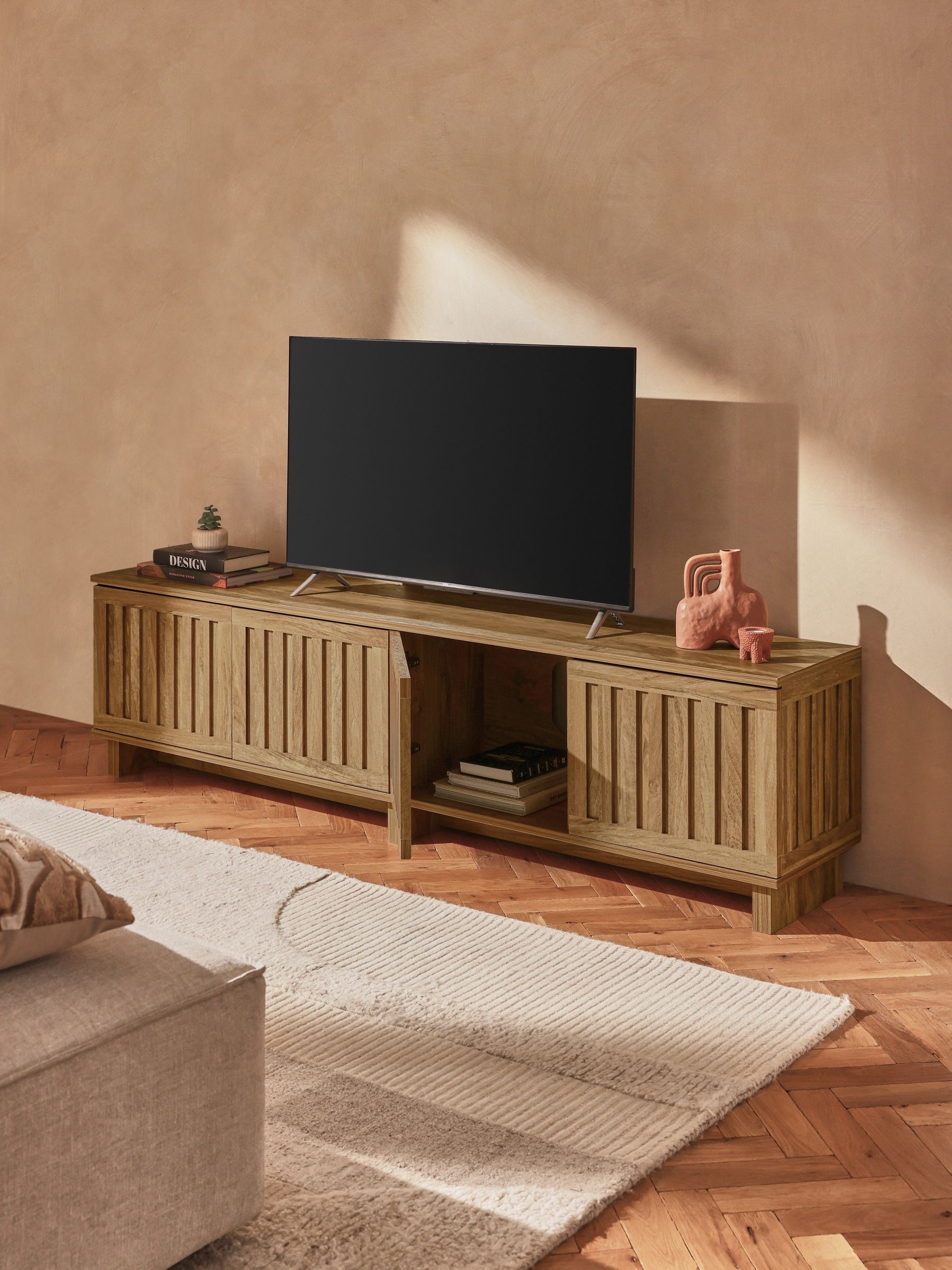 Buy Natural Up to 80 Inch Slatted TV Unit from the Next UK online shop
