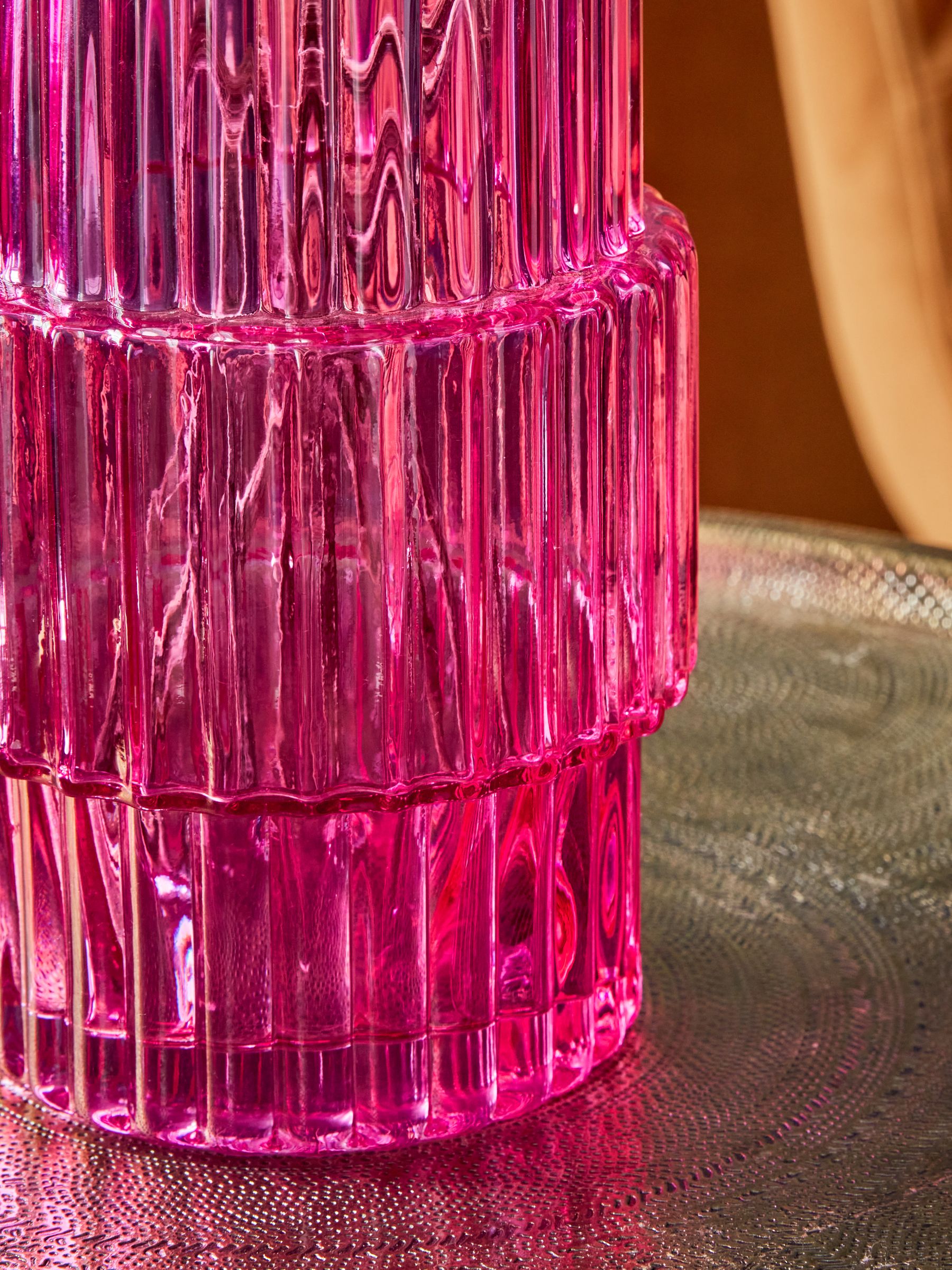 Buy Pink Small Ribbed Glass Vase from the Next UK online shop