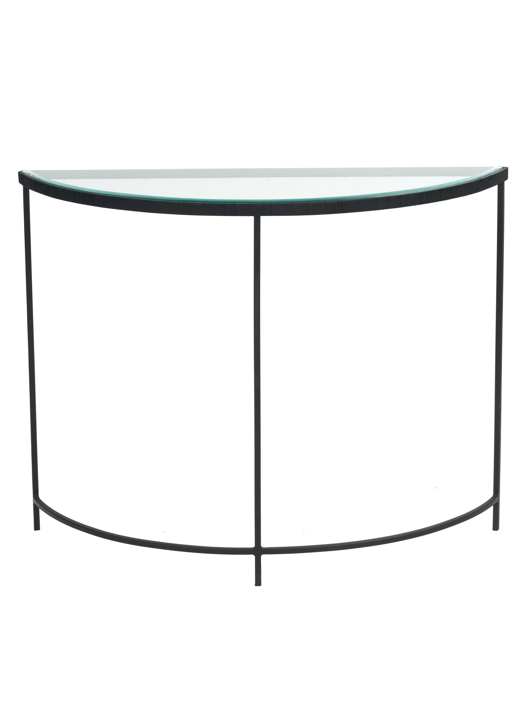 Buy Pacific Glass and Black Metal Half Moon Console Table from the Next ...