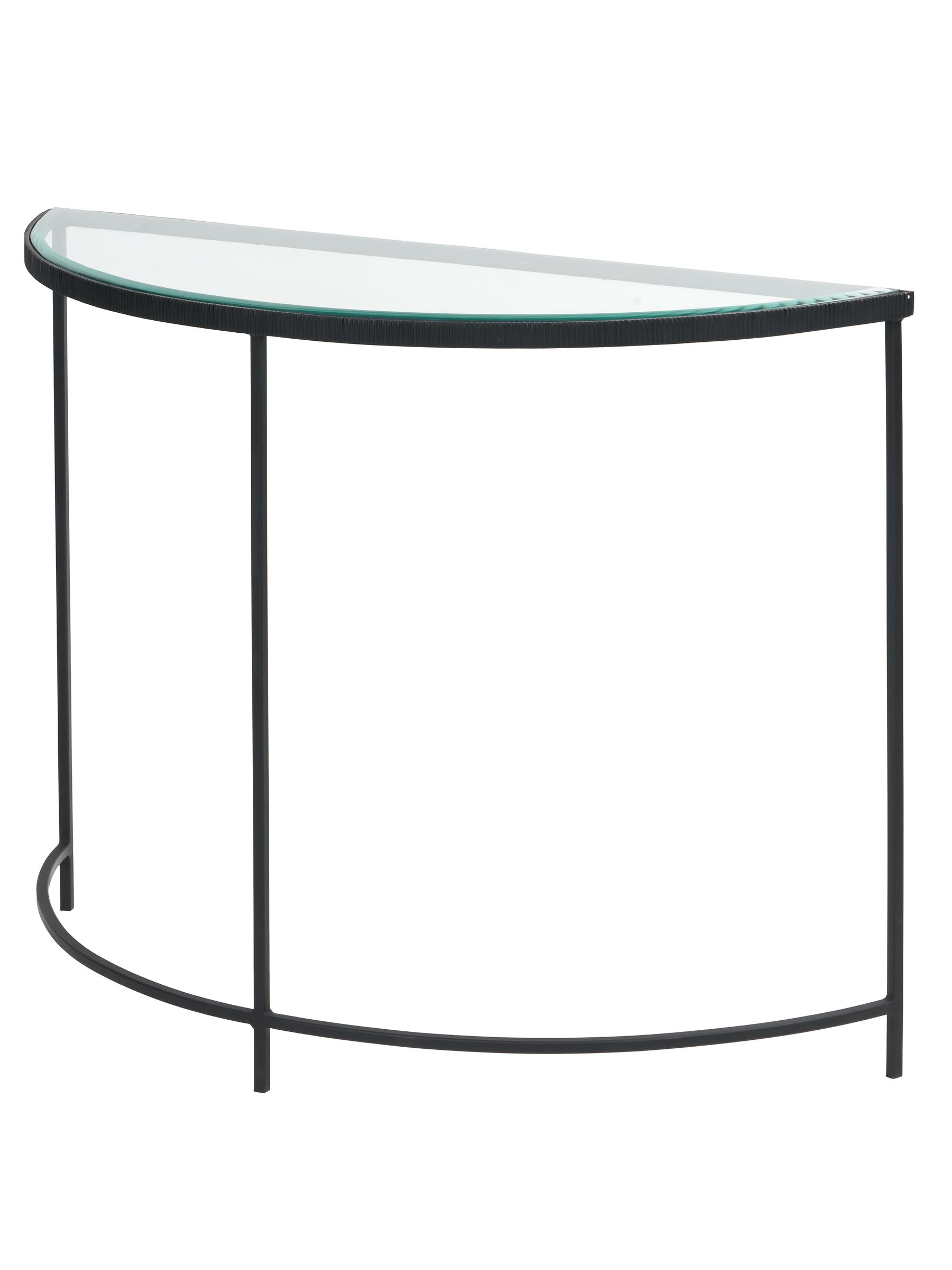 Buy Pacific Glass and Black Metal Half Moon Console Table from the Next ...