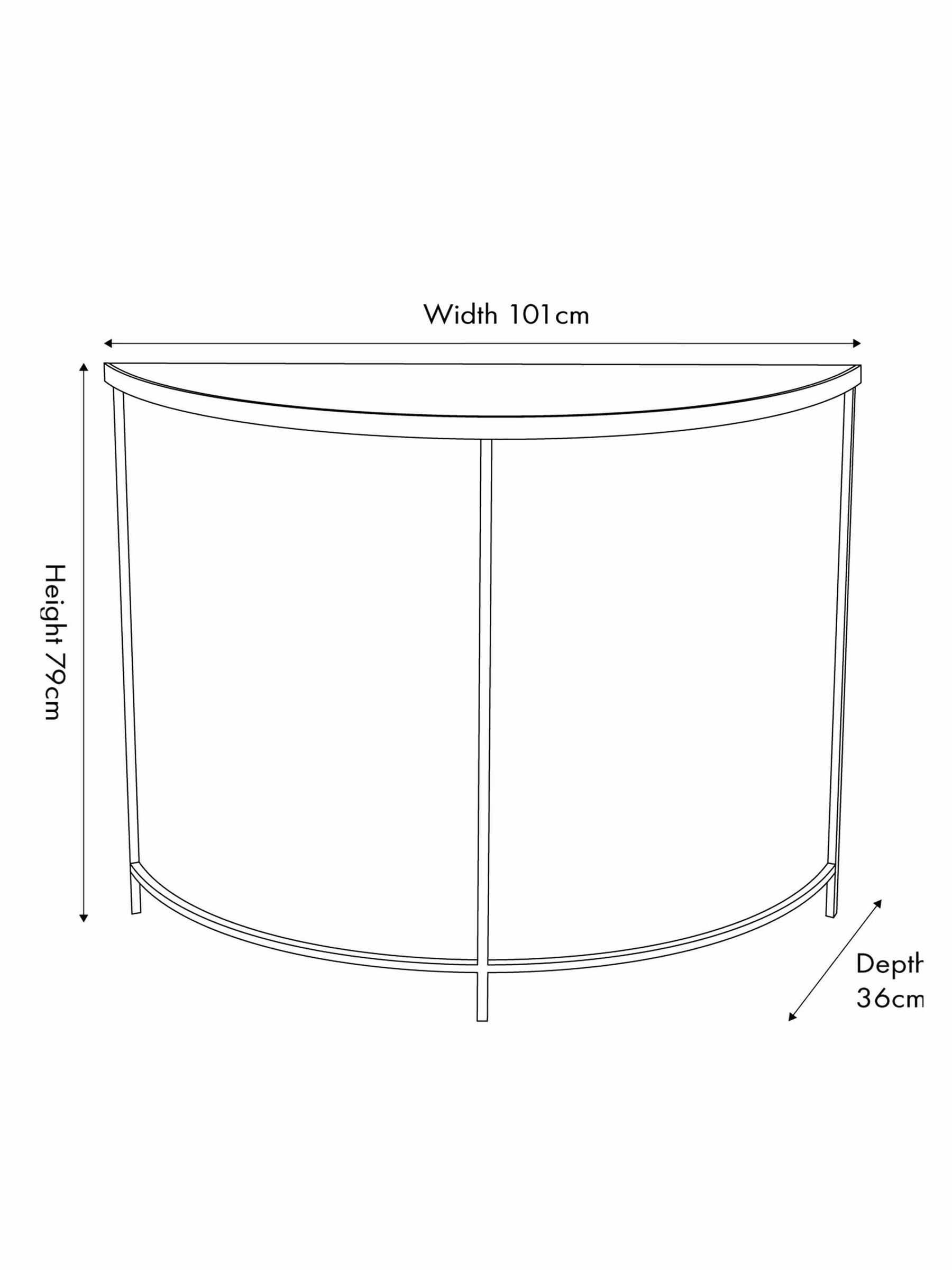 Buy Pacific Glass and Black Metal Half Moon Console Table from the Next ...