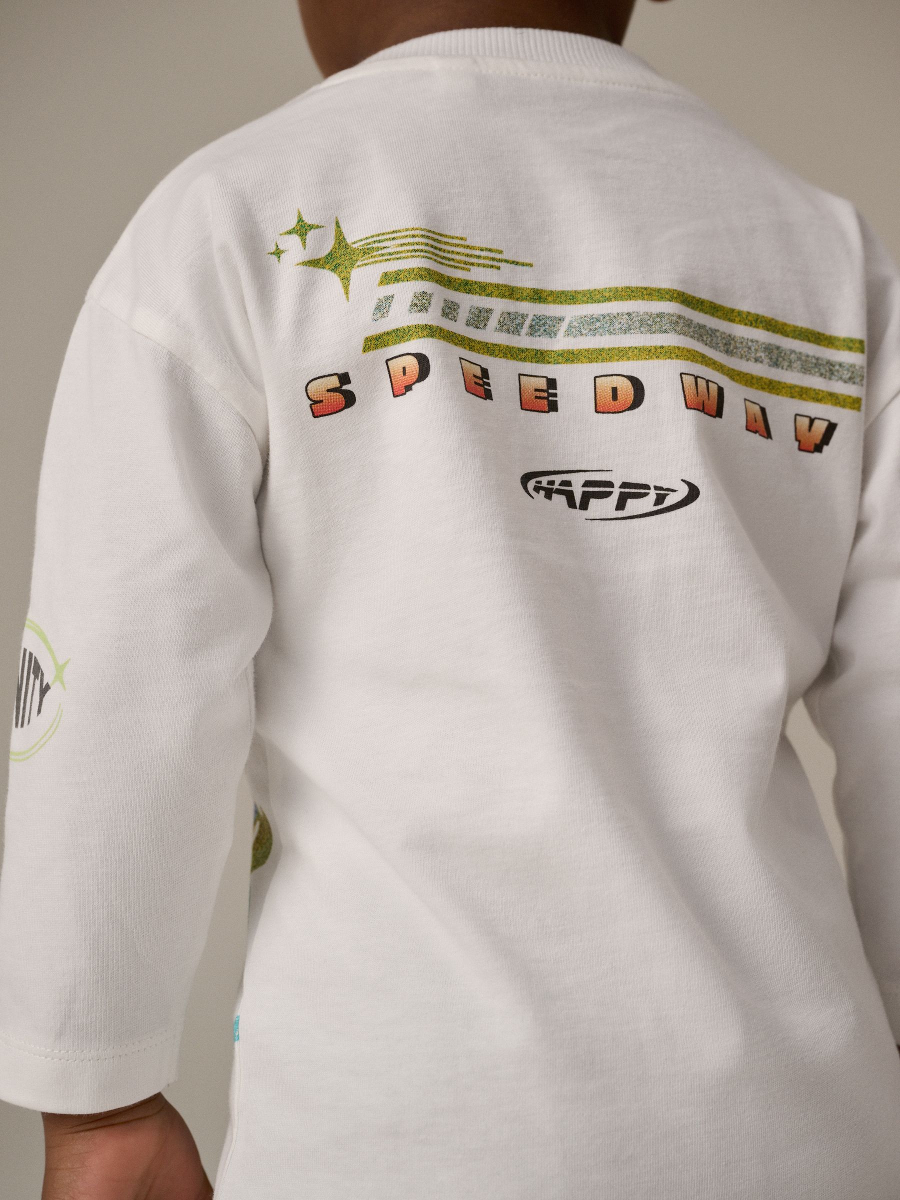 Buy White Racing Car Long Sleeve Transport T-Shirt (3mths-7yrs) from ...