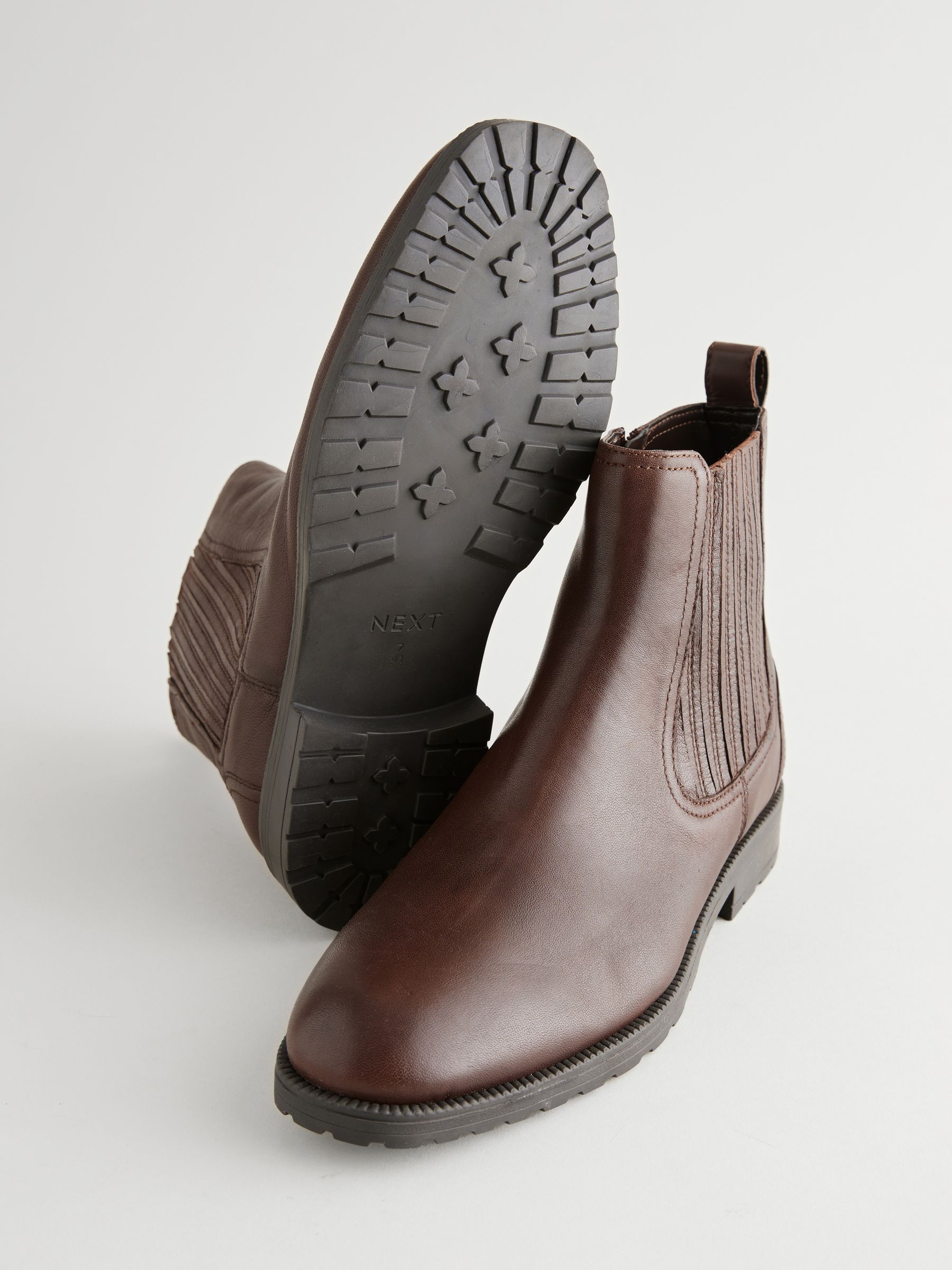 Buy Chocolate Brown Standard/Wide Fit Forever Comfort® Leather Chelsea ...