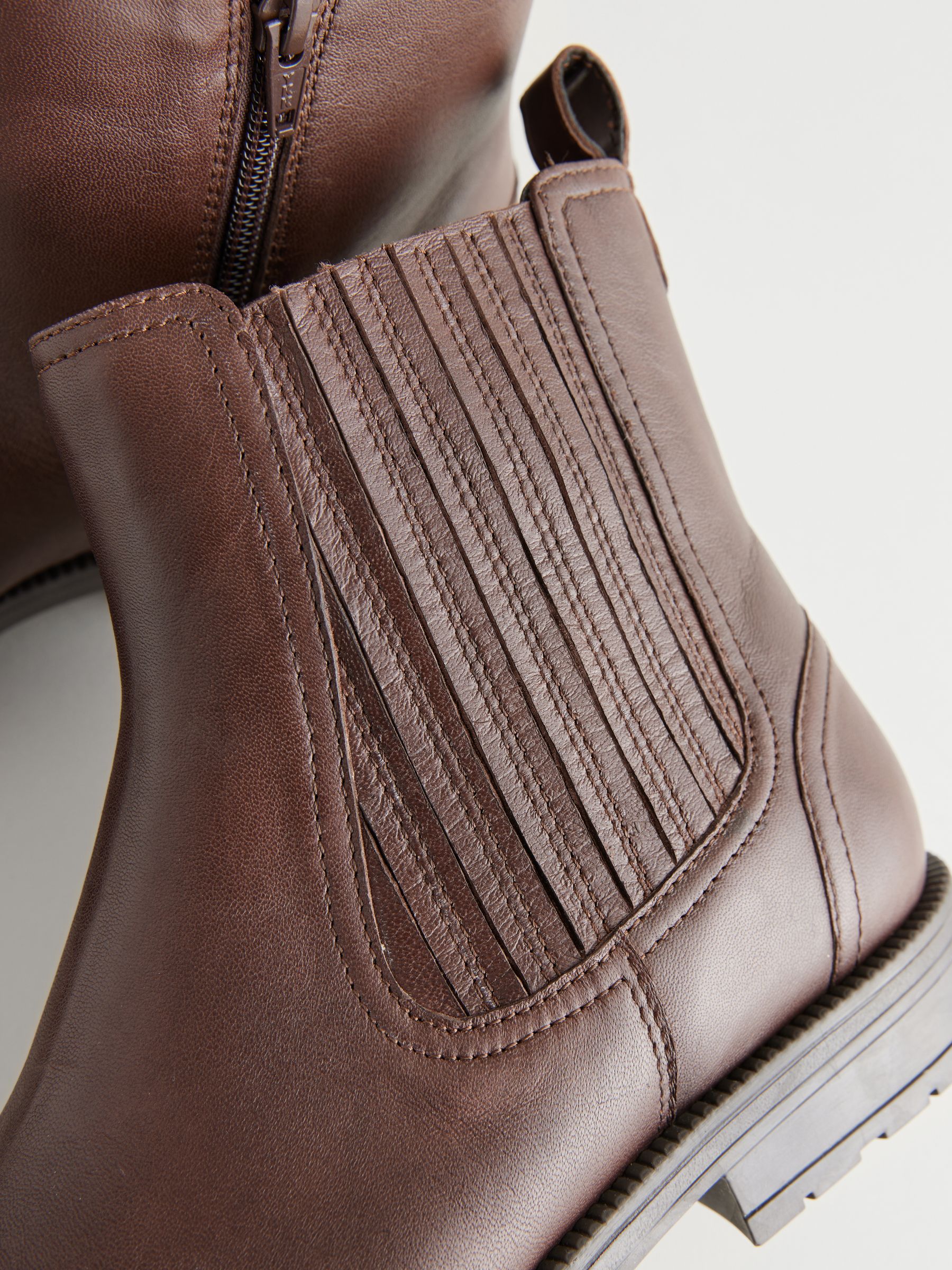 Buy Chocolate Brown Standard/Wide Fit Forever Comfort® Leather Chelsea ...