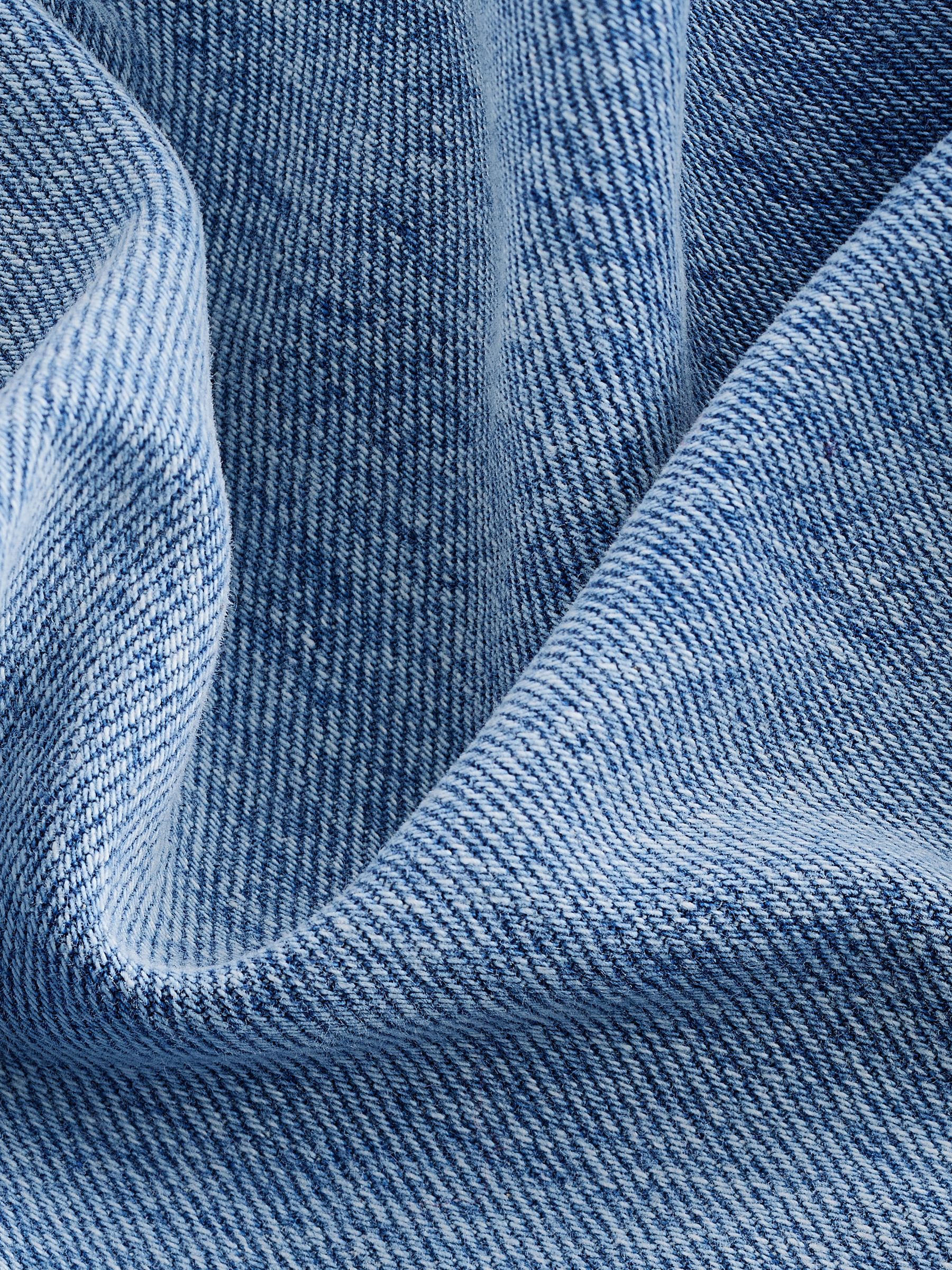 Buy Mid Blue Adjustable Cinch Back Wide Leg 100% Cotton Jeans from the ...