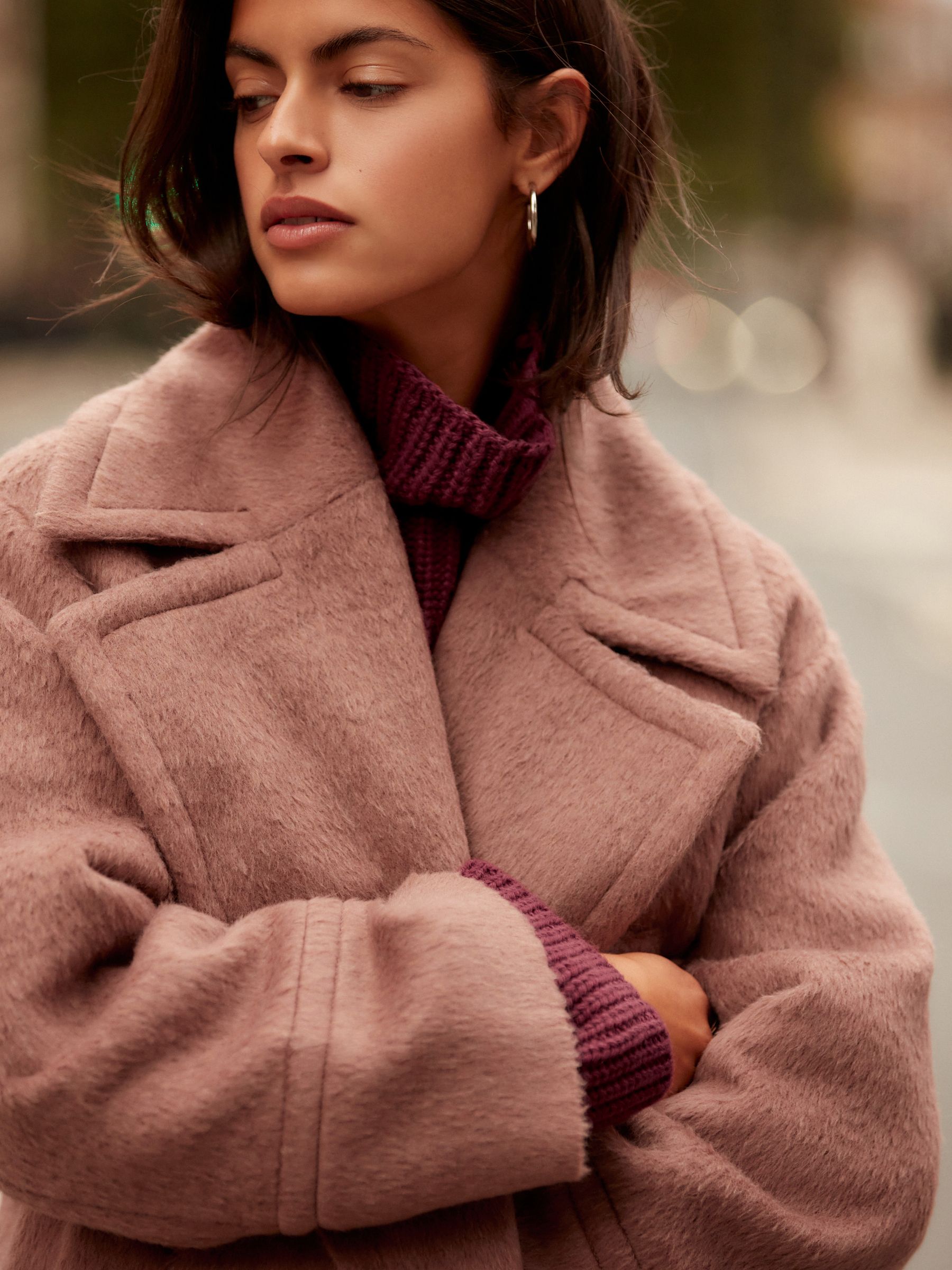 Buy Rose Pink Overcoat with Revere Collar from Next United Arab Emirates