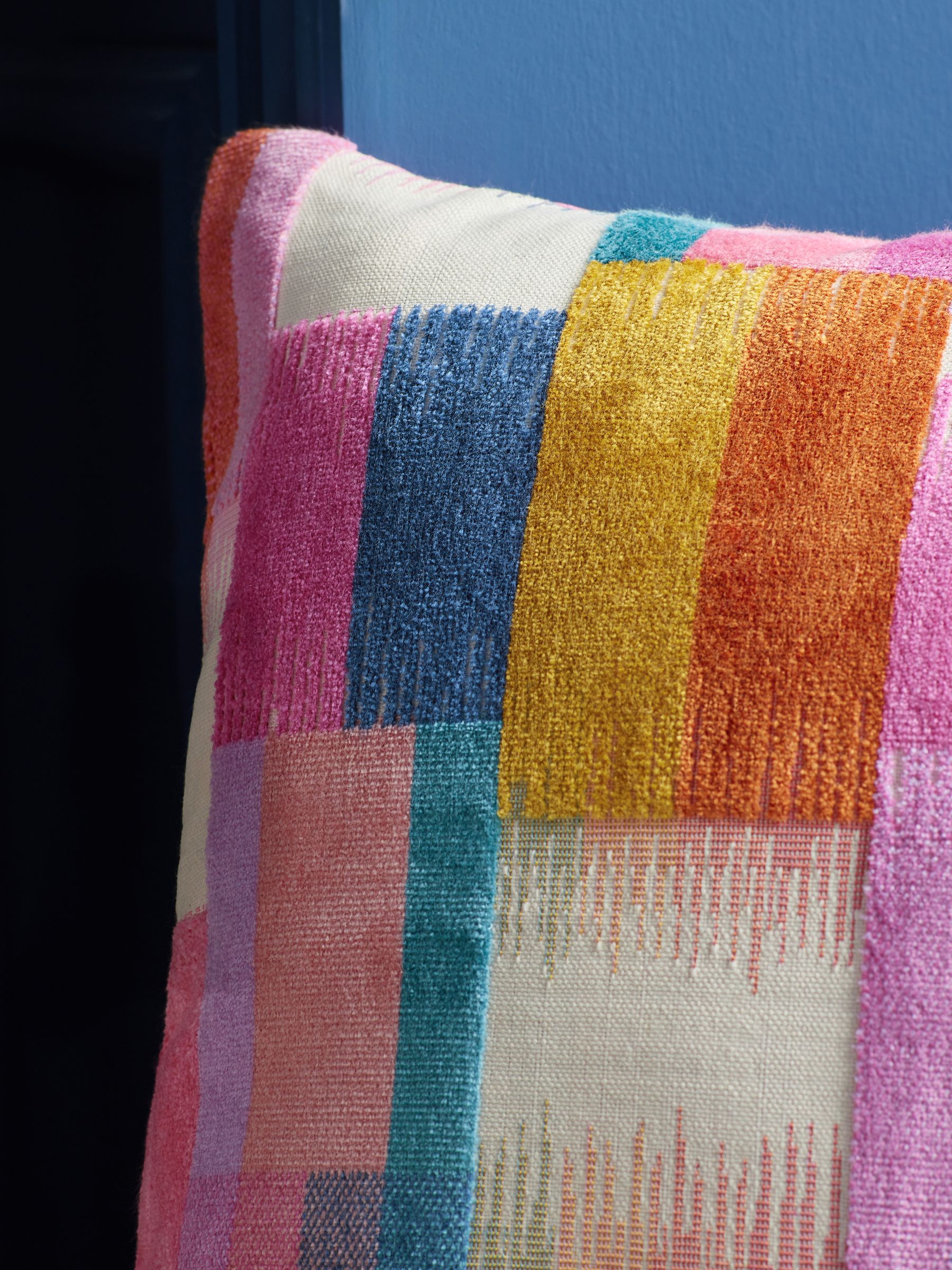 Buy Multi Bright Cut Velvet Retro Etch 40 x 59cm Cushion from Next ...