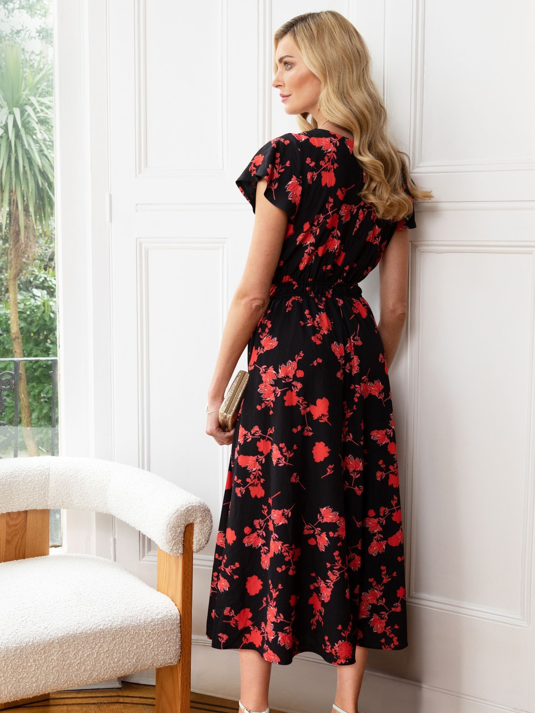 Buy Hot Squash Black Petite Chiffon Midi Dress from the Next UK online shop