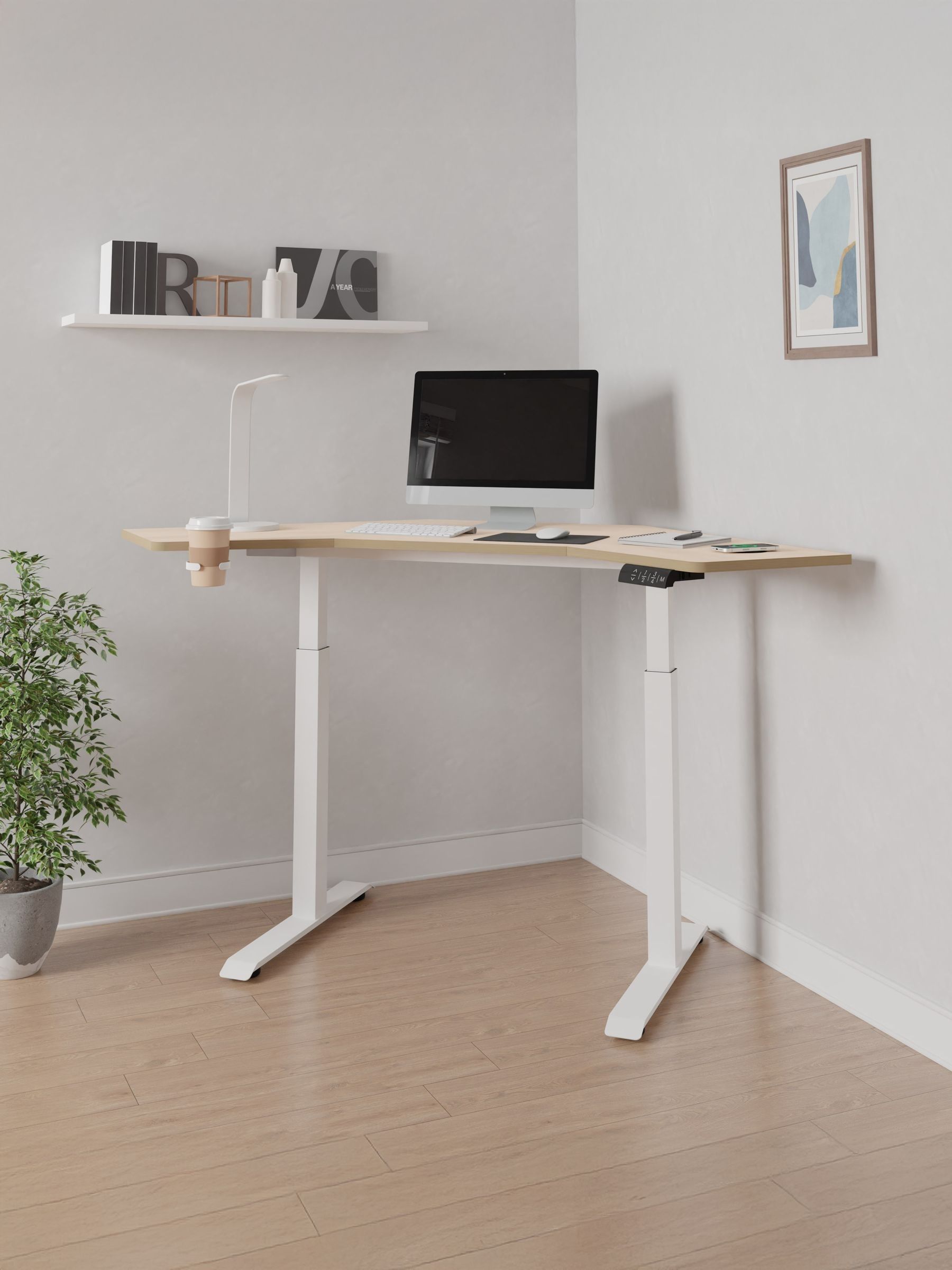 Buy Koble Ash Gino Corner Height Adjustable Desk from the Next UK ...