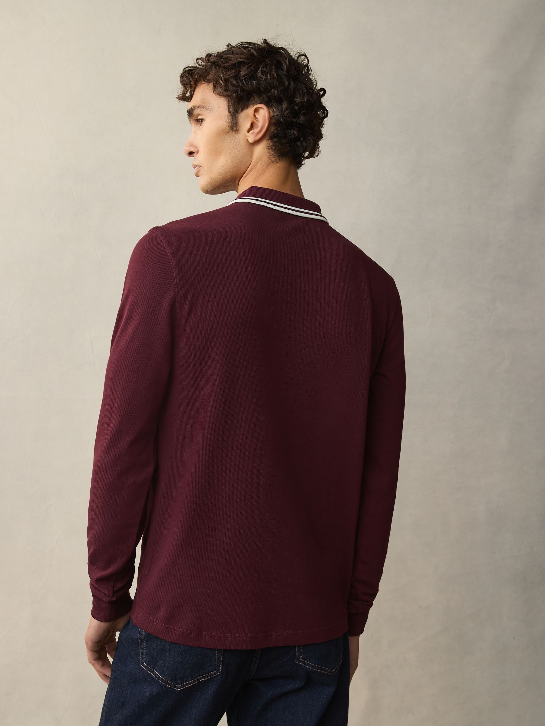Buy Fred Perry Maroon Long Sleevee Twin Tipped Polo Shirt from Next ...