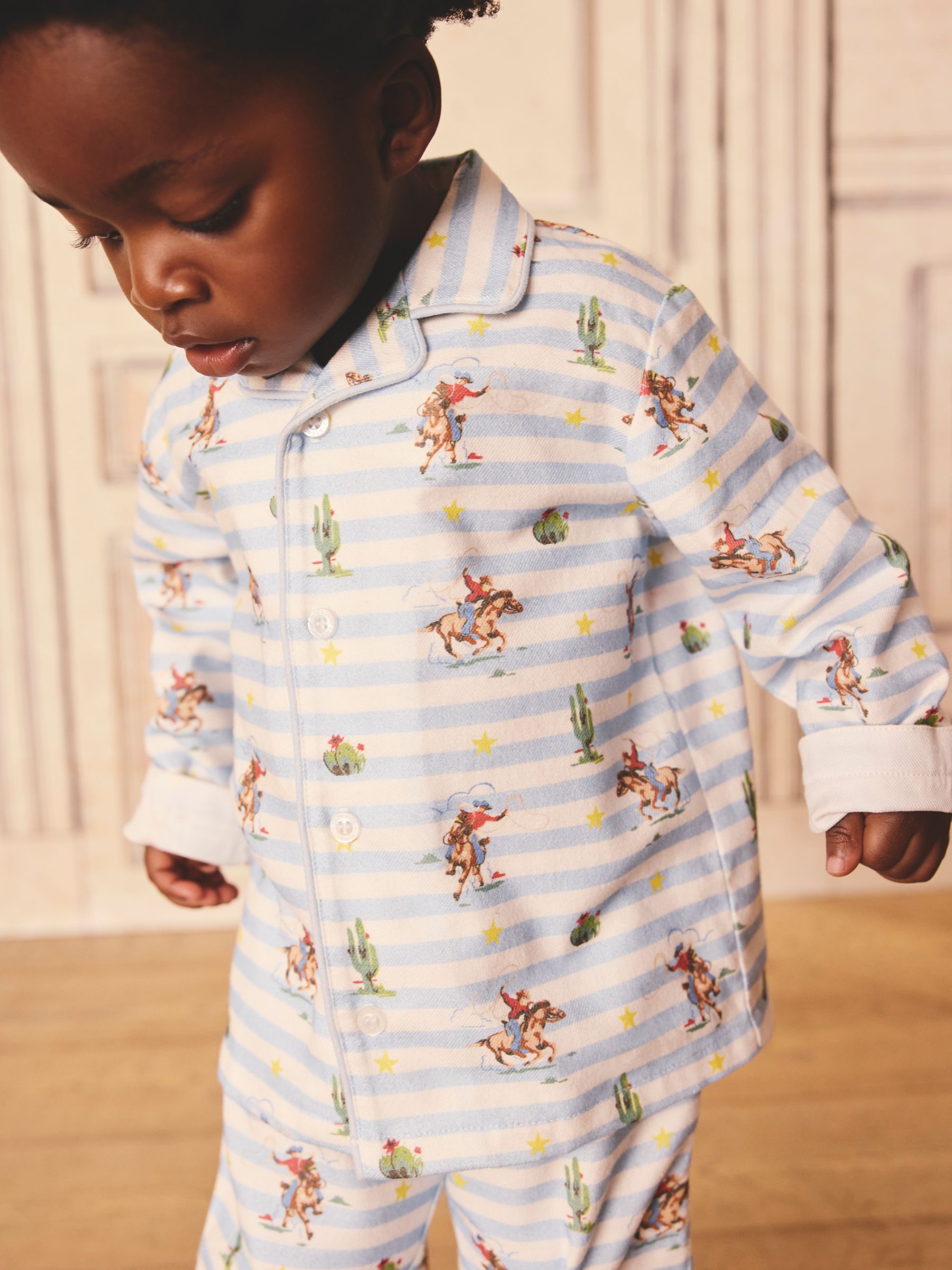 Buy Cath Kidson Blue/White Cowboy Single Button Through Pyjamas from ...