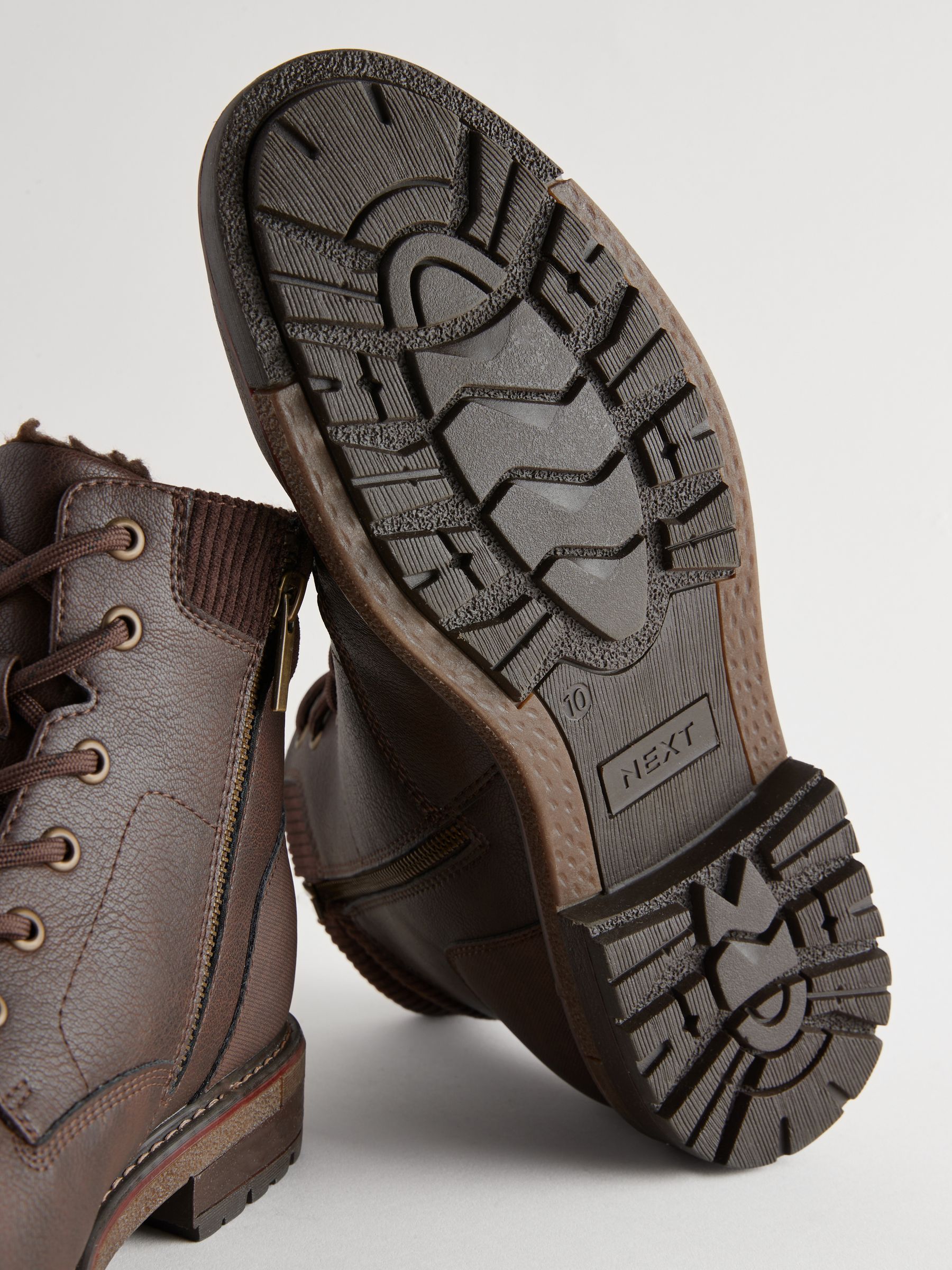 Buy Brown Borg Lined Boots from the Next UK online shop