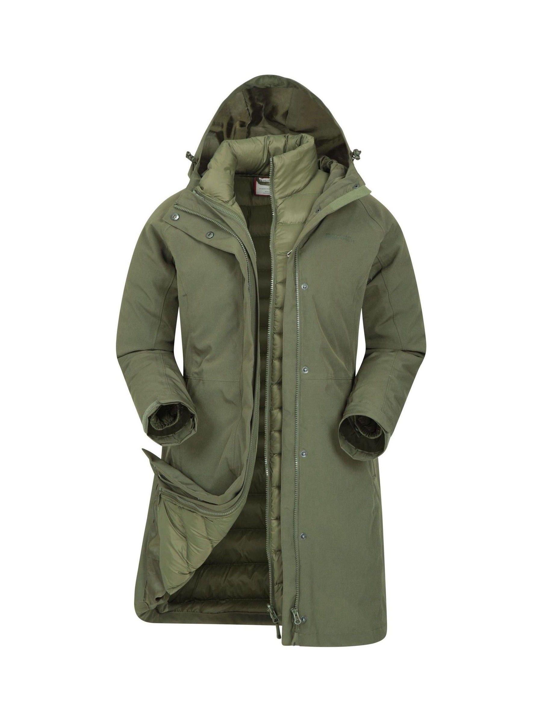 Buy Mountain Warehouse Green Womens Alaskan 3-In-1 Waterproof Long Coat ...