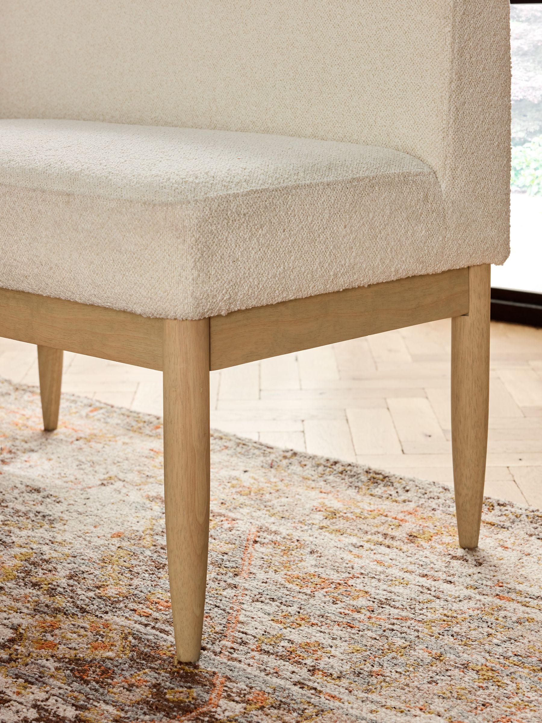 Buy Casual Boucle Oyster Aire Compact Dining Table and Corner Bench Set ...