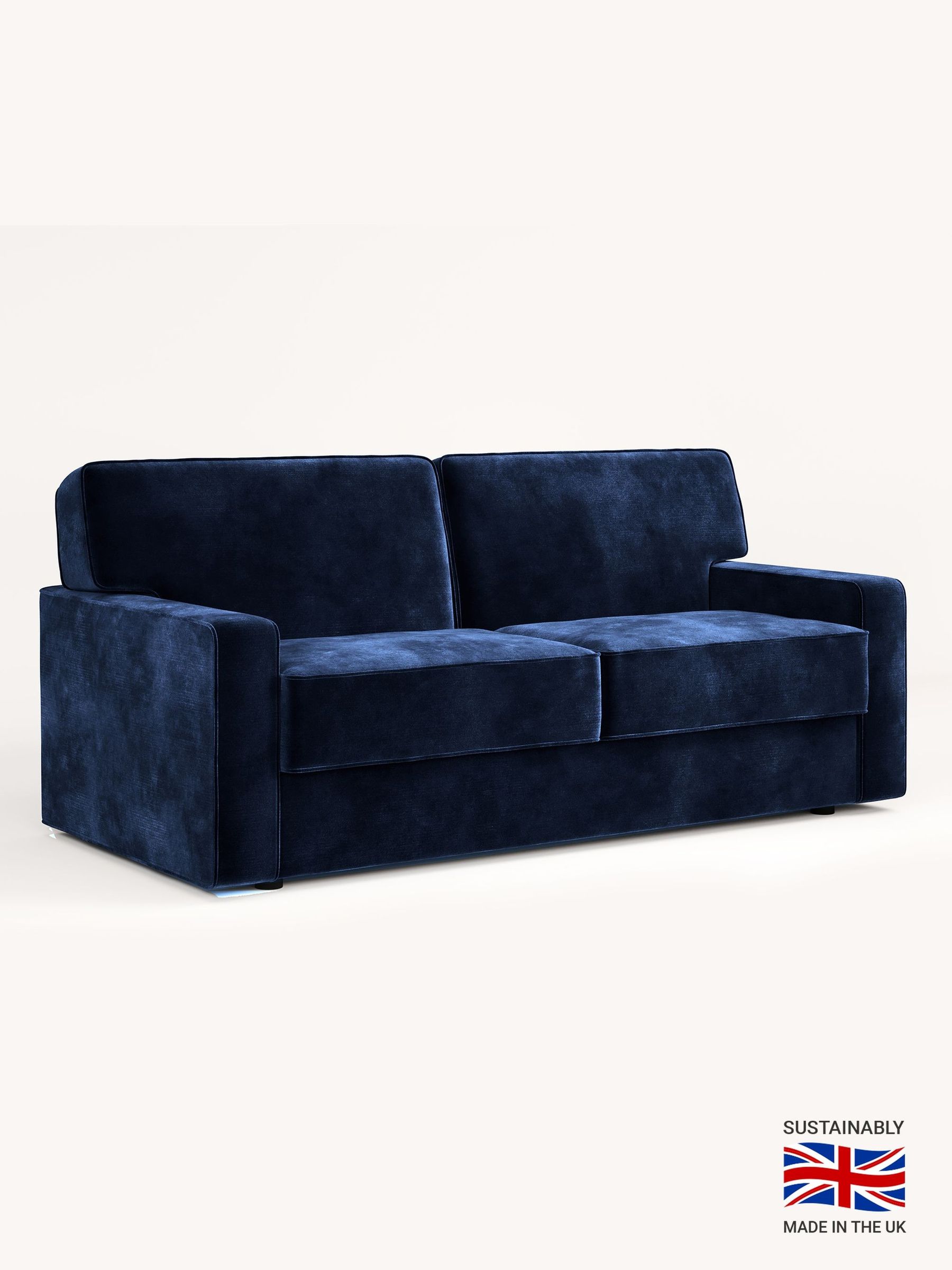 Buy Jay-Be Luxe Velvet Royal Blue Linea 3 Seater Sofa Bed from the Next ...