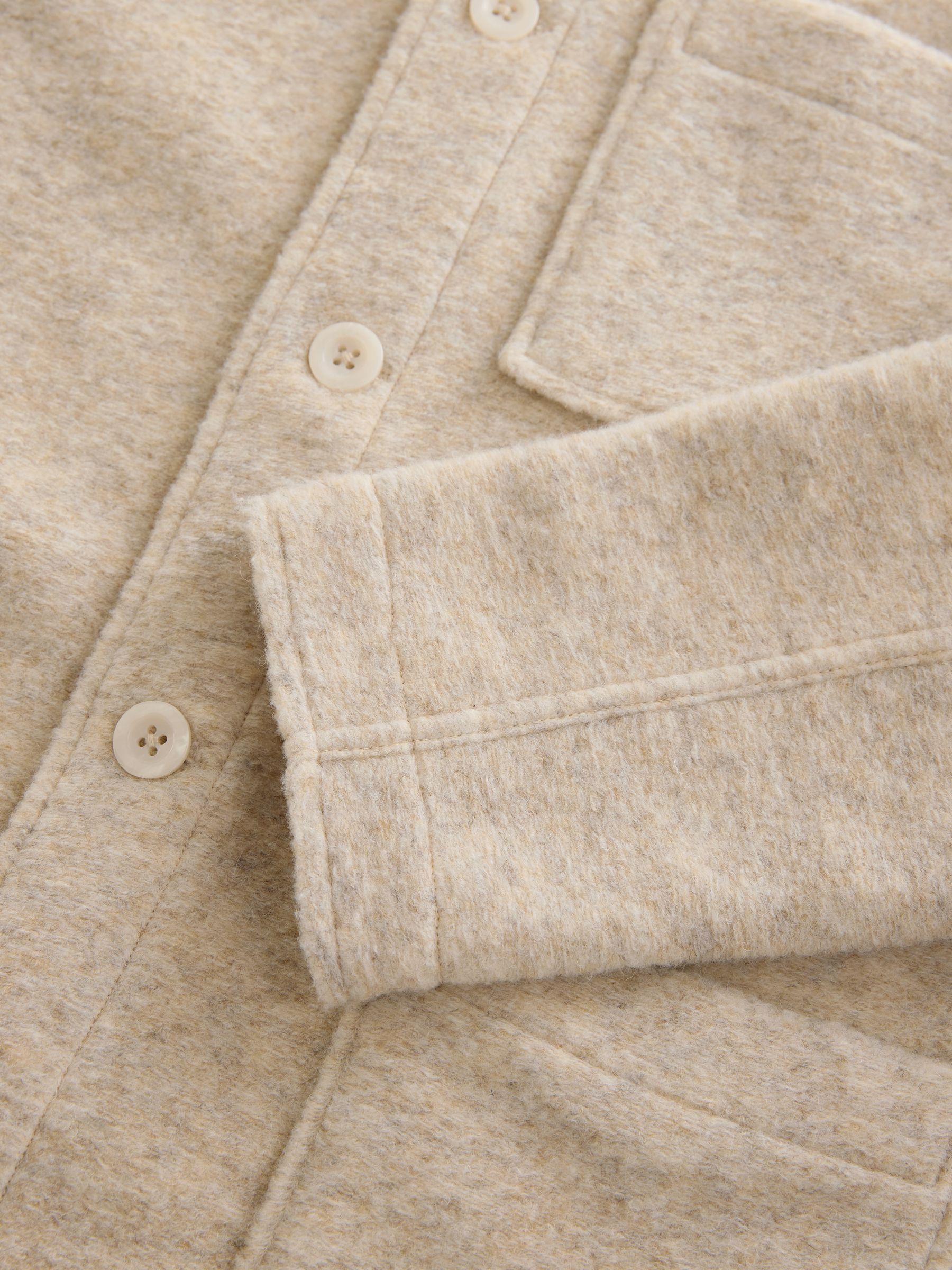 Buy Neutral Borg Shacket with Wool from the Next UK online shop