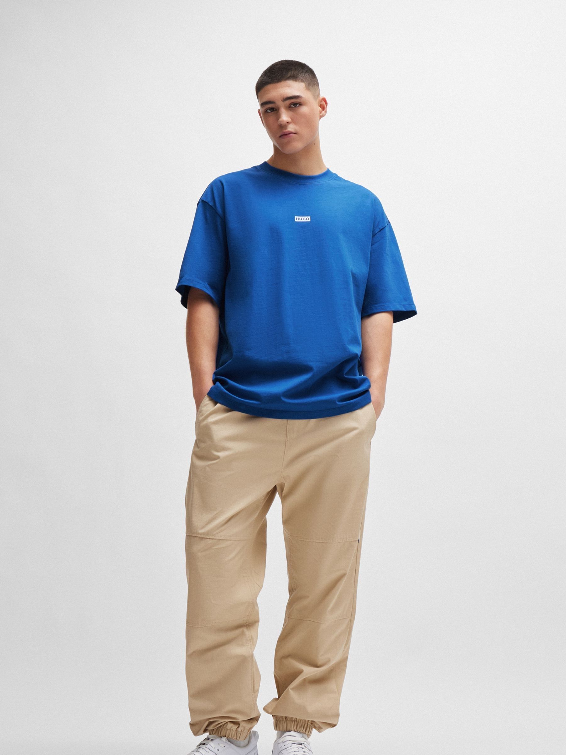 Buy HUGO Blue Logo Graphic 100% Cotton T-Shirt from the Next UK online shop