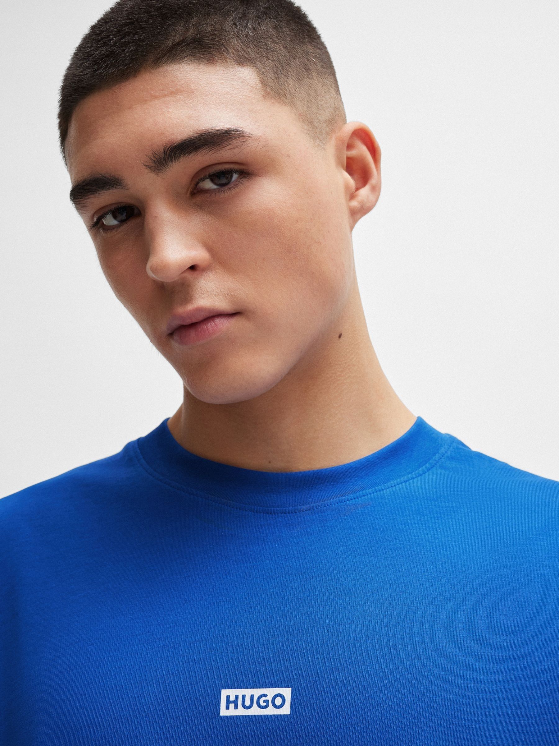 Buy HUGO Blue Logo Graphic 100% Cotton T-Shirt from the Next UK online shop