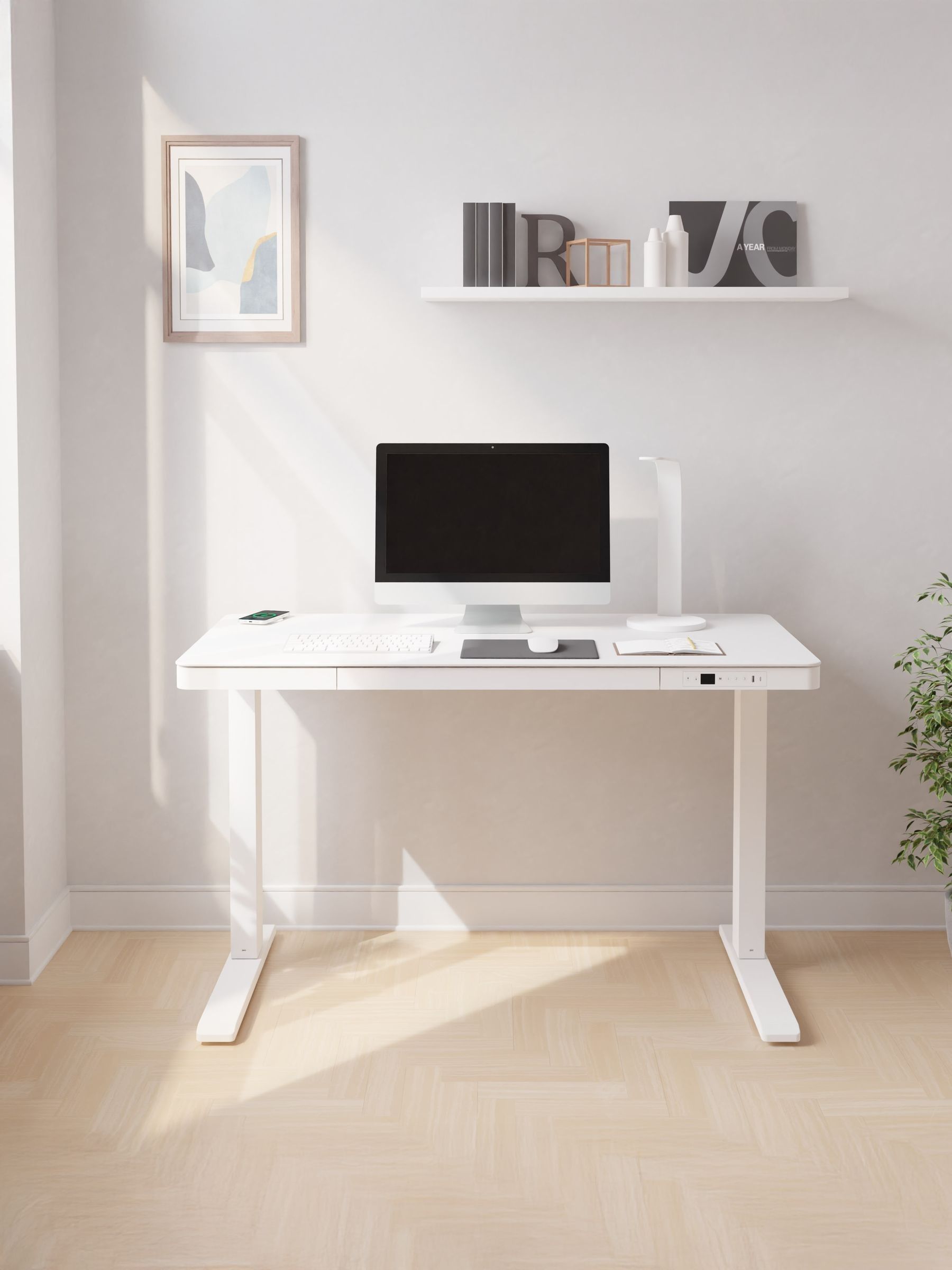 Buy Koble White Juno Height Adjustable Smart Desk from the Next UK ...