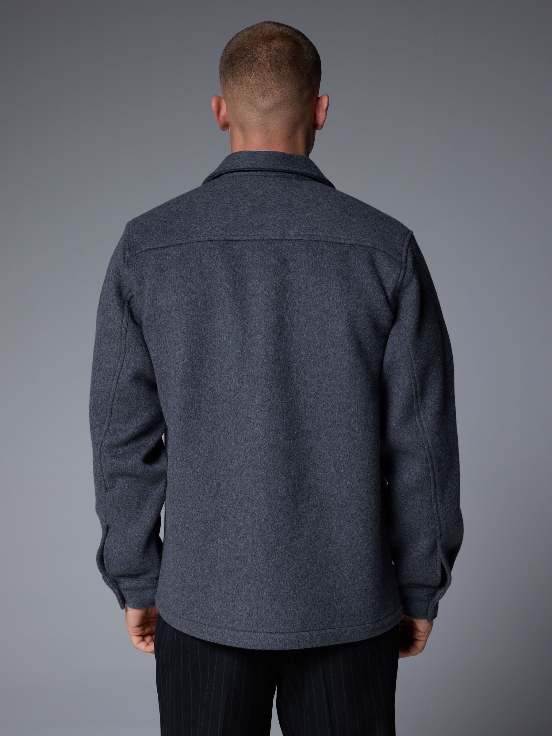 Buy Grey Signature Wool Blend Shacket with Cashmere from the Next UK ...
